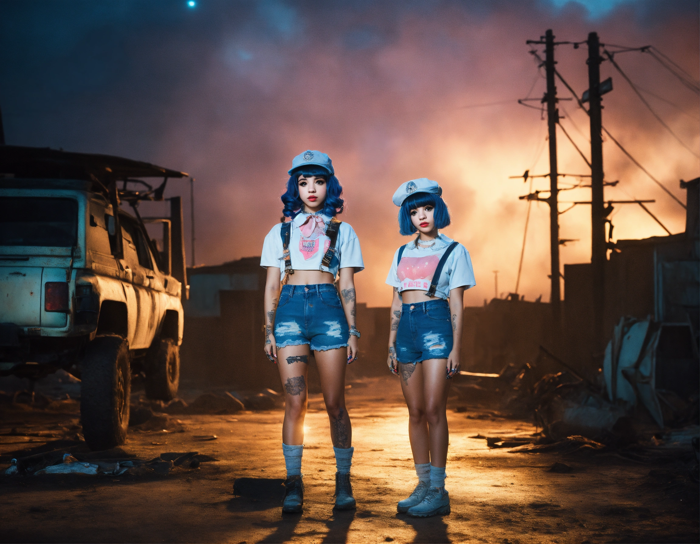 Lexica - Melanie Martinez, post apocalyptic, wearing denim shorts ...