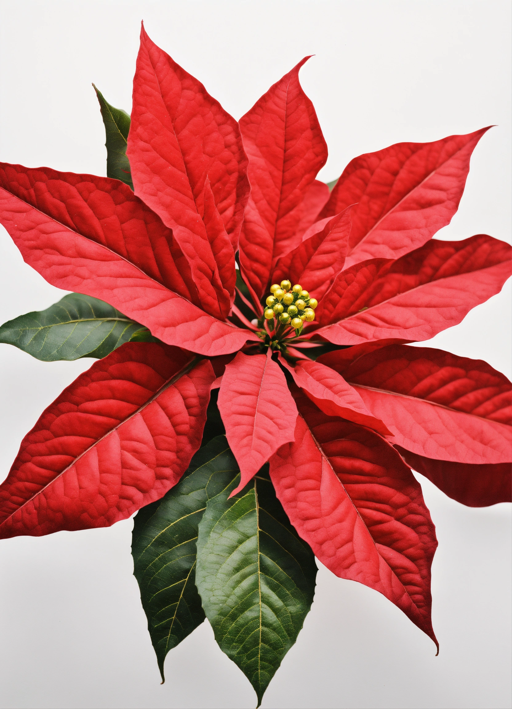 Lexica - Create a drawing of one single poinsettia flower in red color ...
