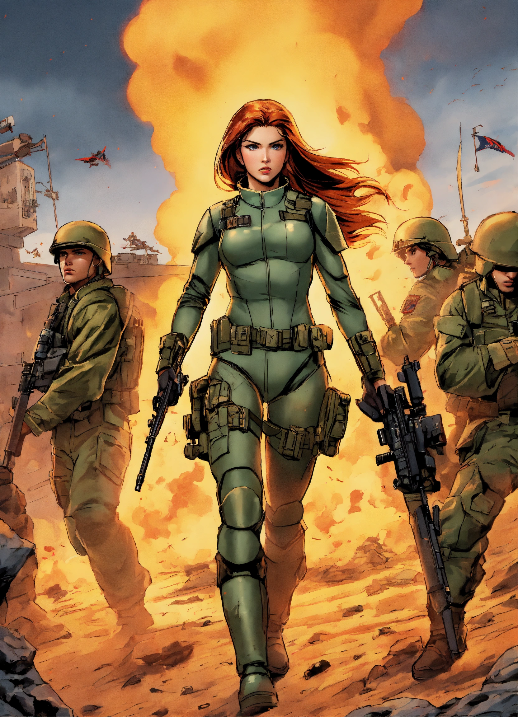 Lexica - Female G. I. Joe Scarlett wearing camo metal military armor in ...
