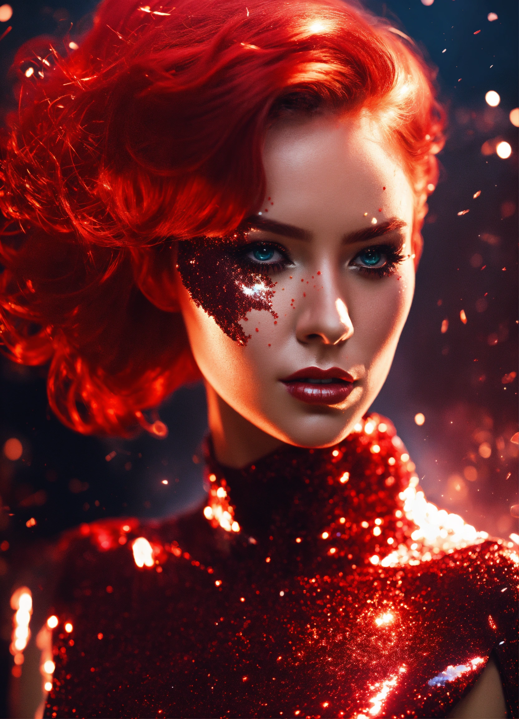 Lexica - Comic book style, shiny cyborg girl, evil female, fashion ...