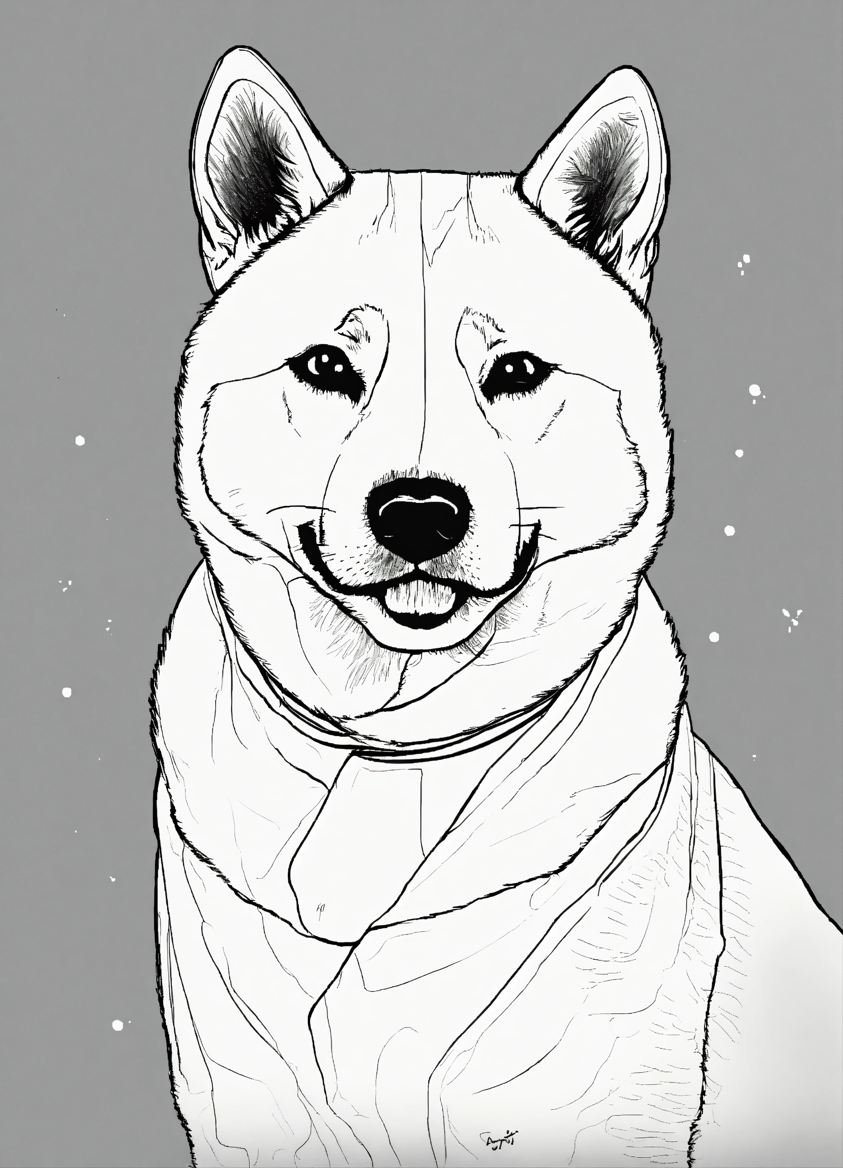 Lexica - Simple line drawing Shiba inu