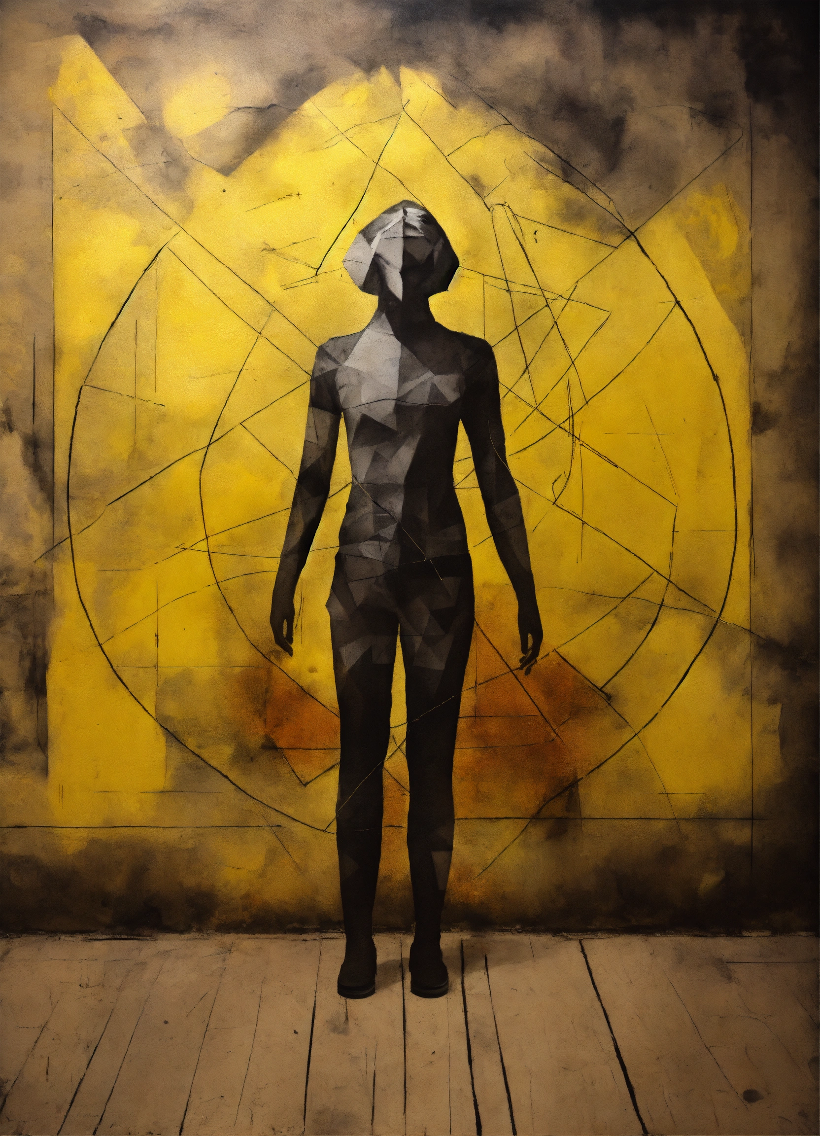 Lexica - Create the outline of personification of fear, painted with a ...