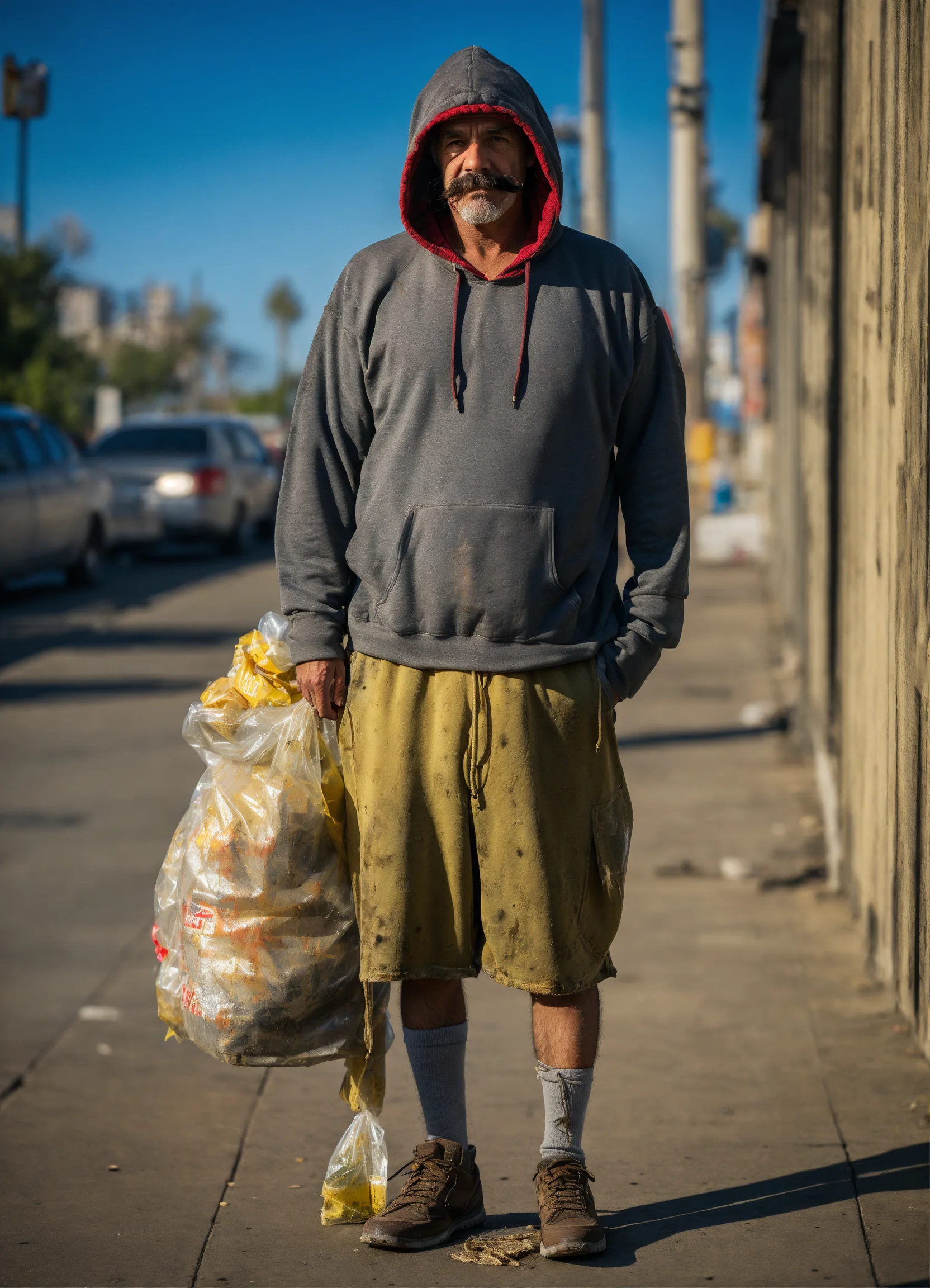 Lexica - A HUGE HOMELESS MAN WITH A MUSTACHE WEARING DIRTY SHORTS AND A ...