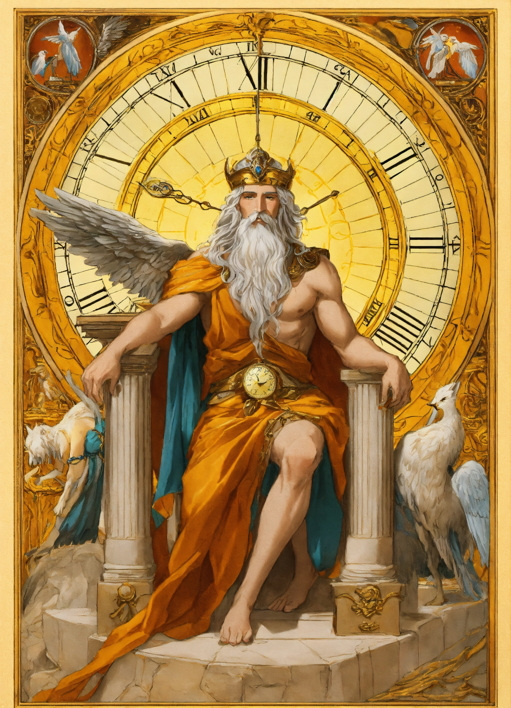 Lexica - Hermes the winged god bows and honors in front Cronos the very ...
