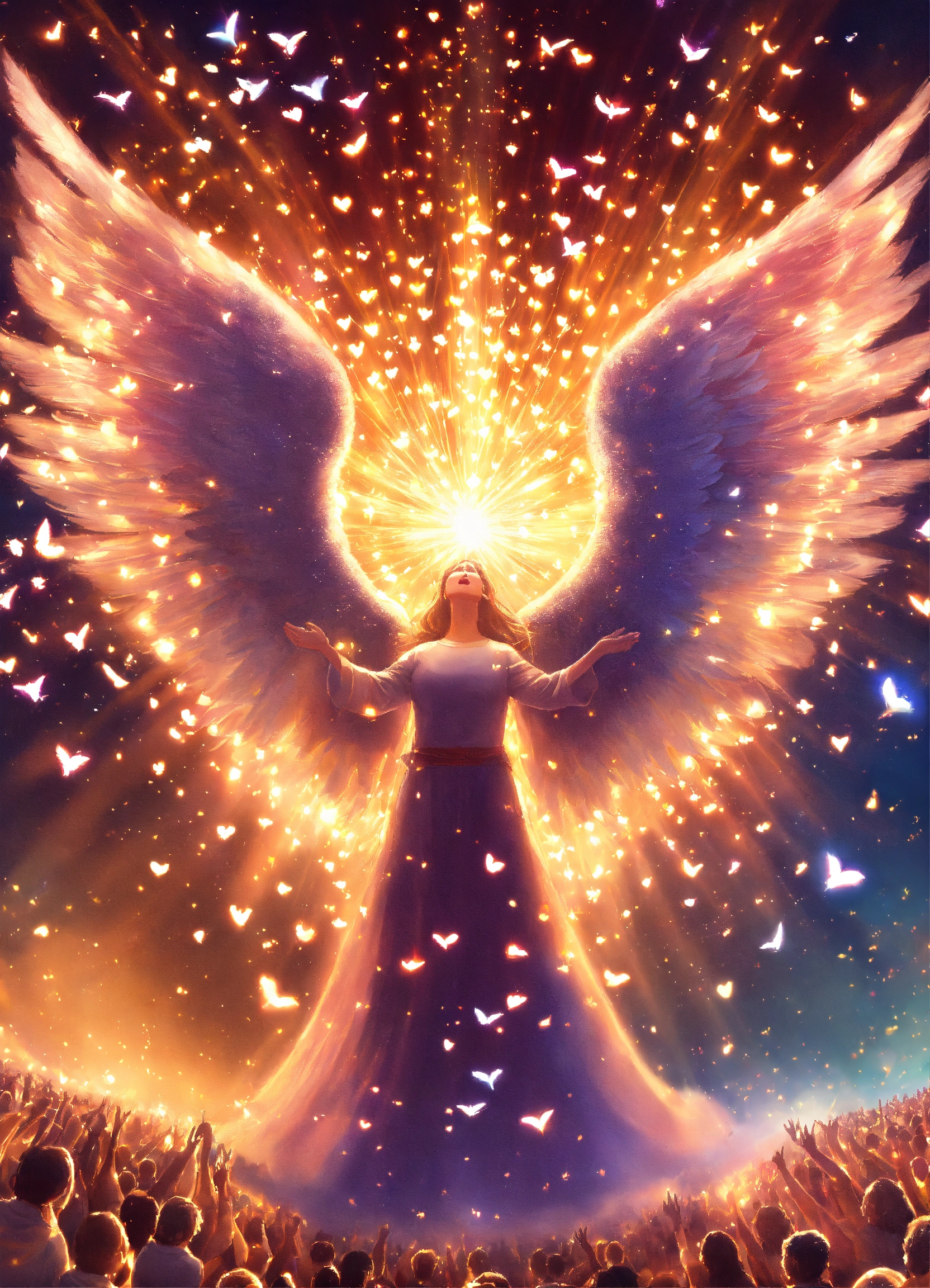 Lexica - Photograph of billions of winged angels dancing and singing ...
