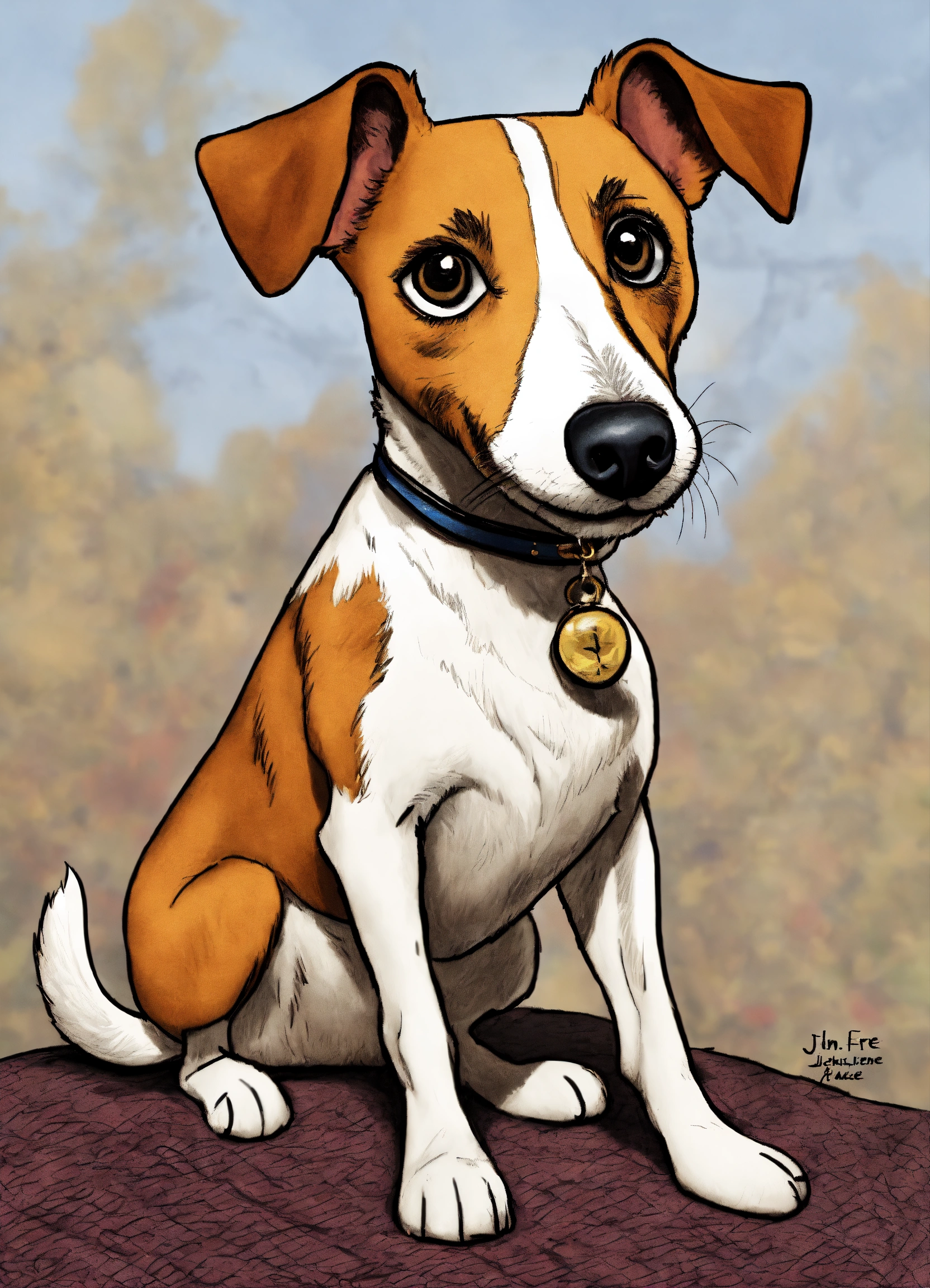 Lexica - A cartoon caricature drawing ,of a life like Jack Russell ...