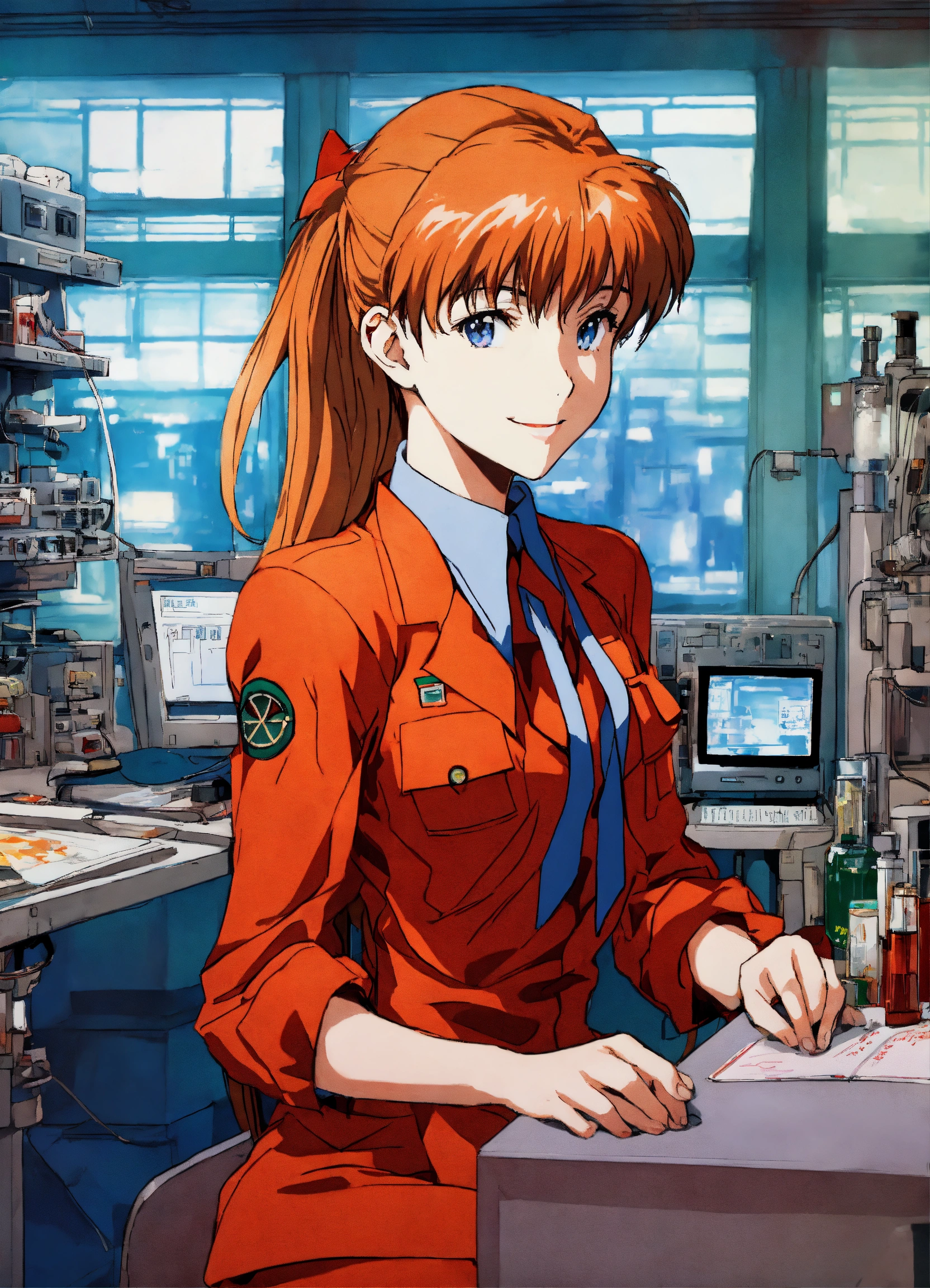 Lexica - Anime illustration of smiling happy Asuka Langley Soryu from ...