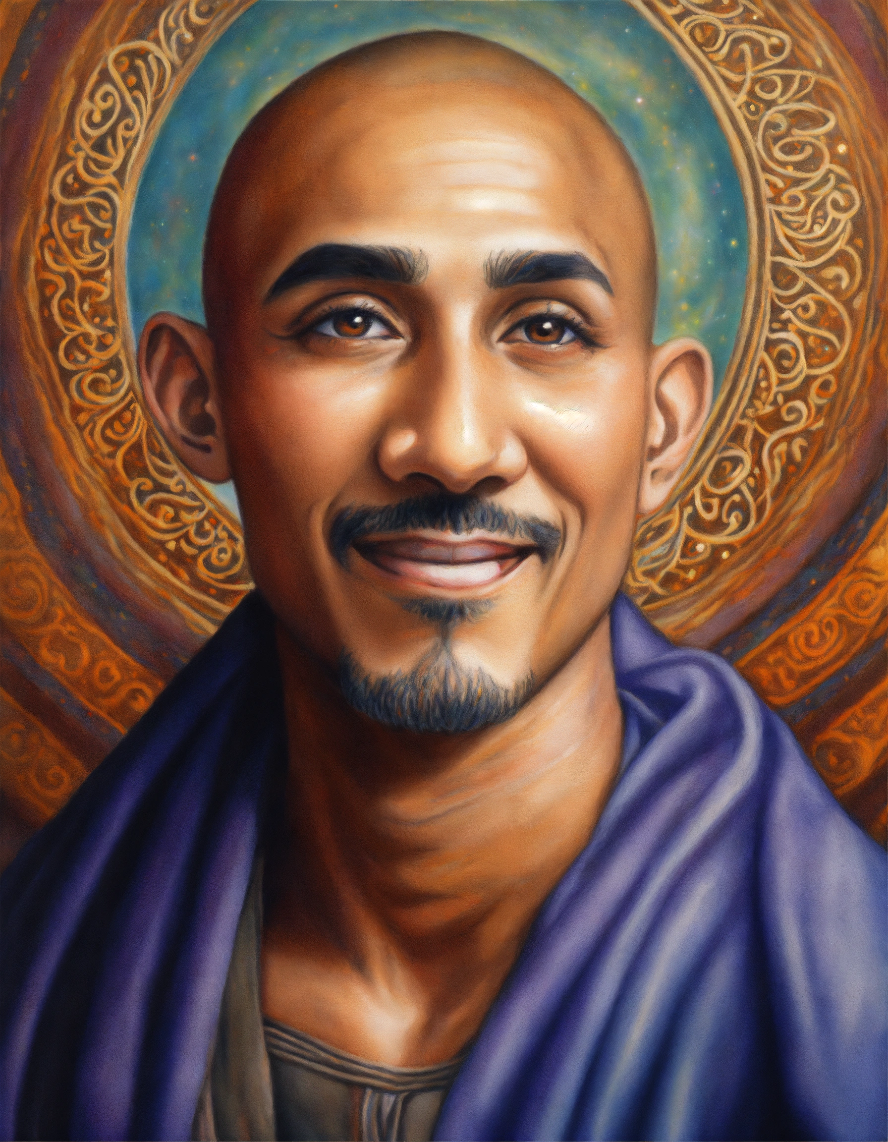 Lexica - Realistic painted colored pencil drawing of Portrait of a monk ...