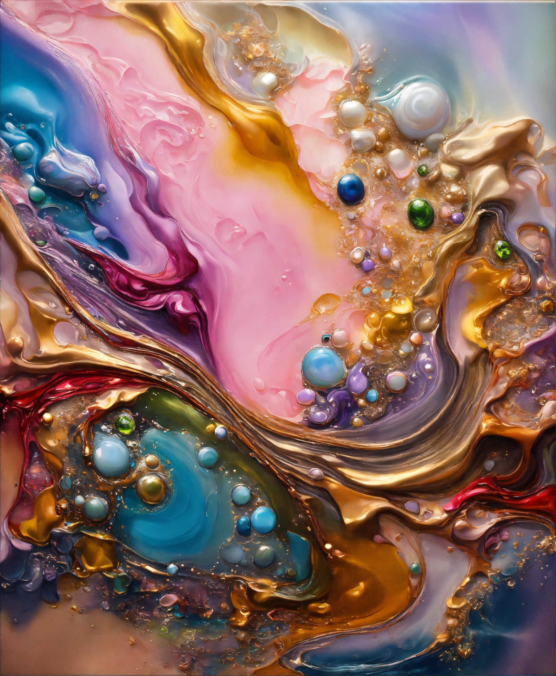 Lexica - Colorful abstract painting oil and water complex complicated ...