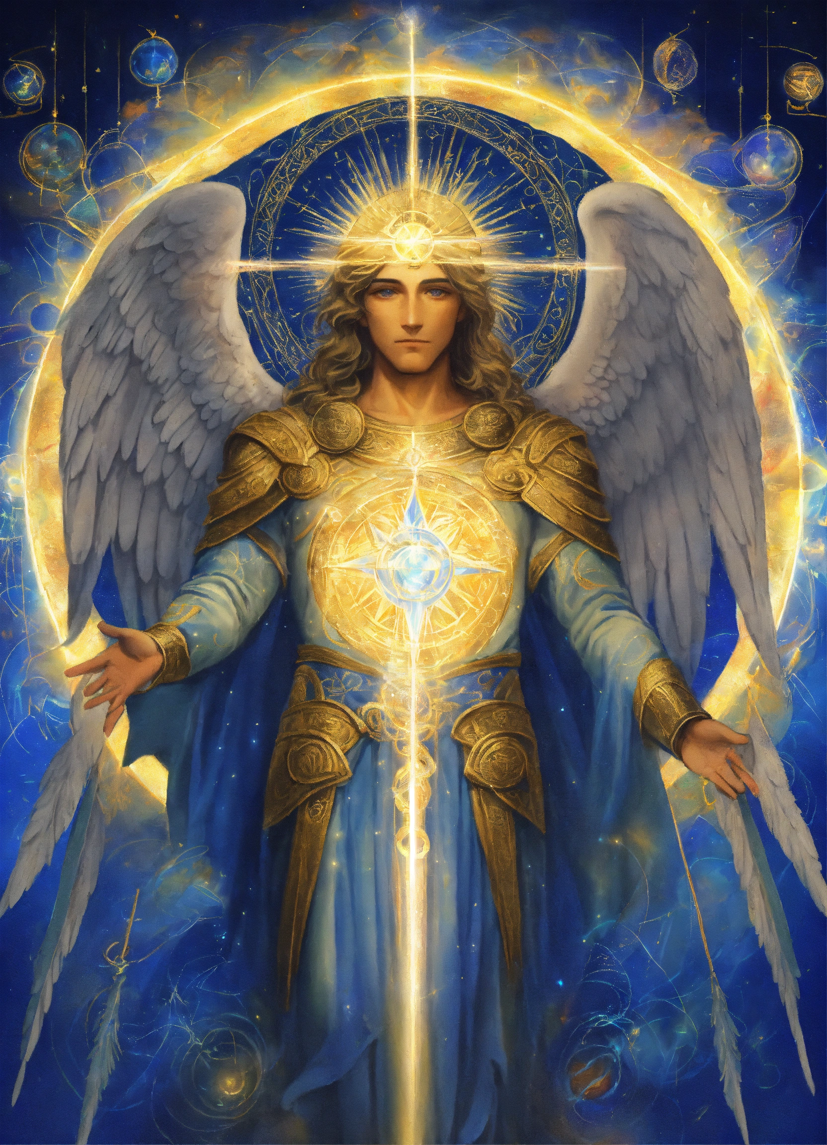 Lexica - Archangel Michael with an elderly visage, esoteric sigil ...