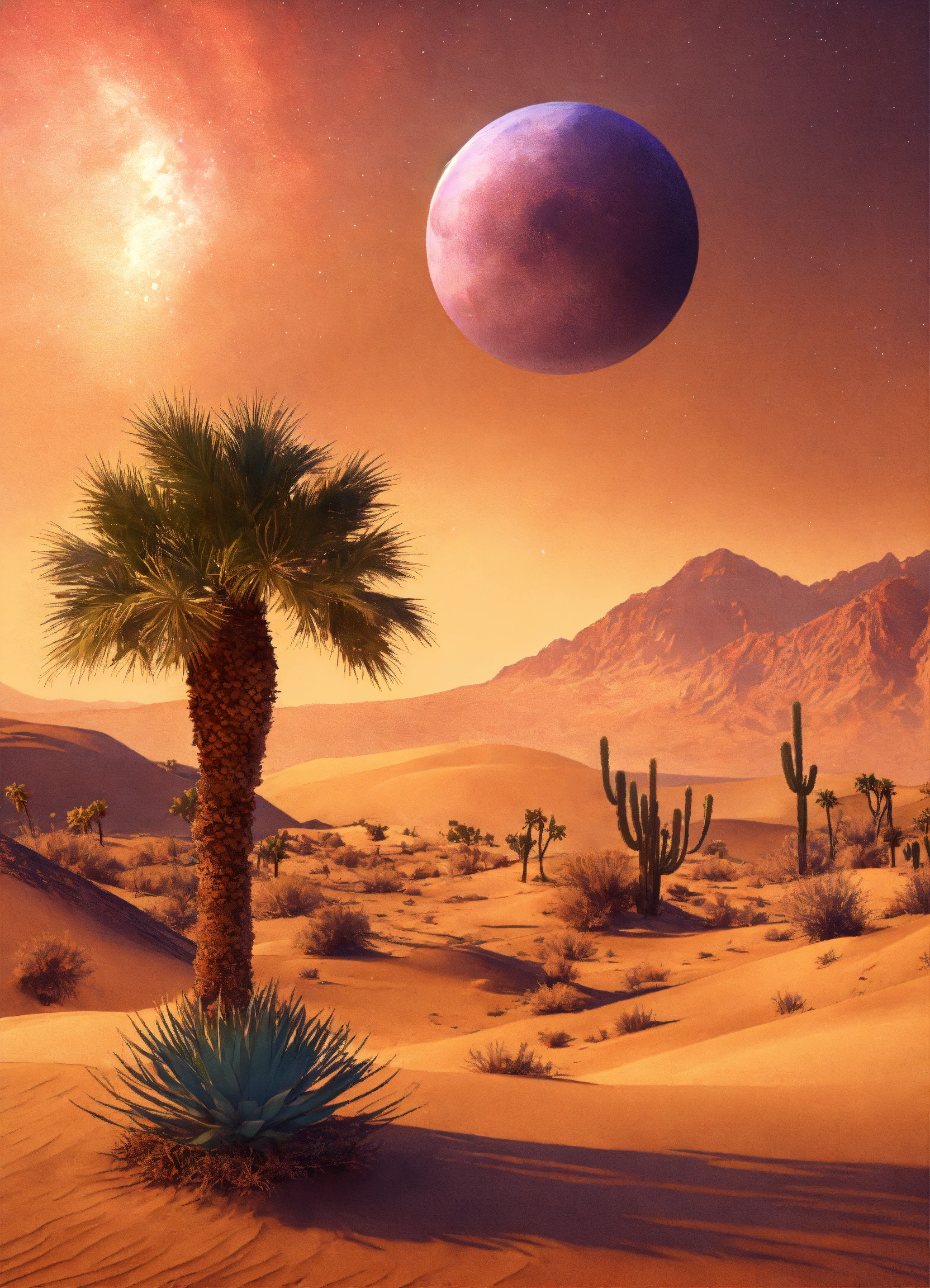 Lexica - Desert Oasis background with Scorpio Pluto zodiac theme