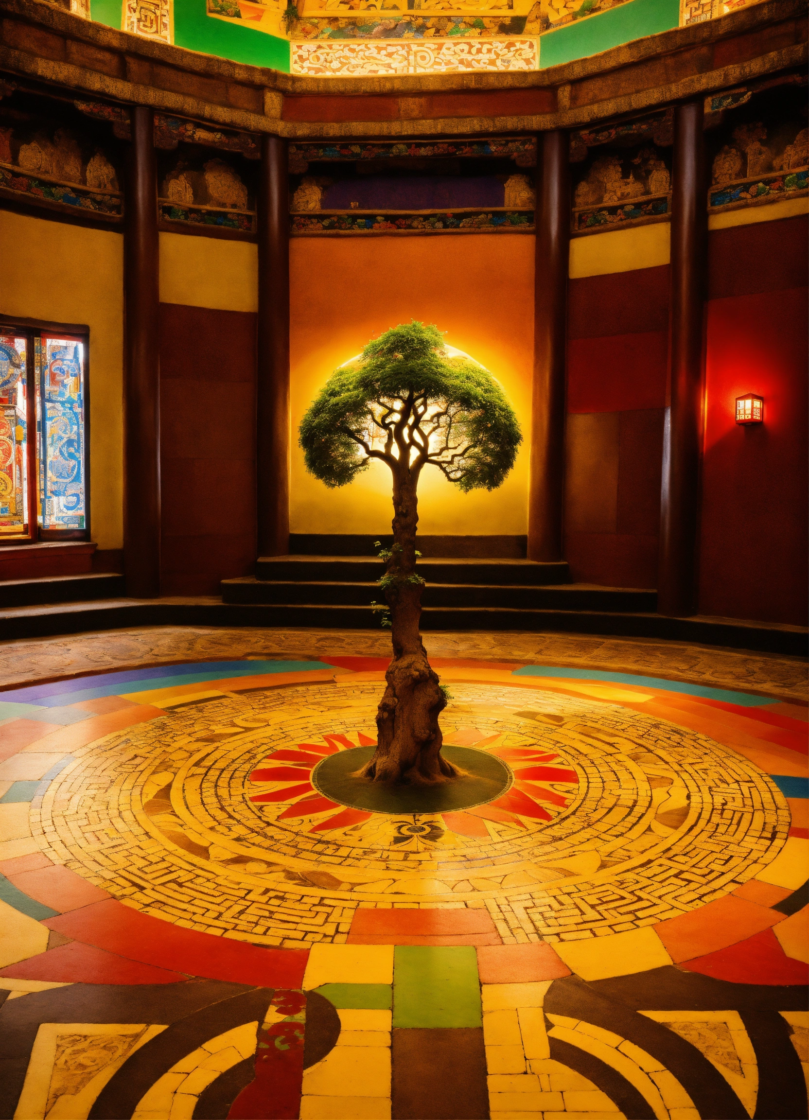 Lexica - The tree of life in Tibet with rainbow geometrical shape ...
