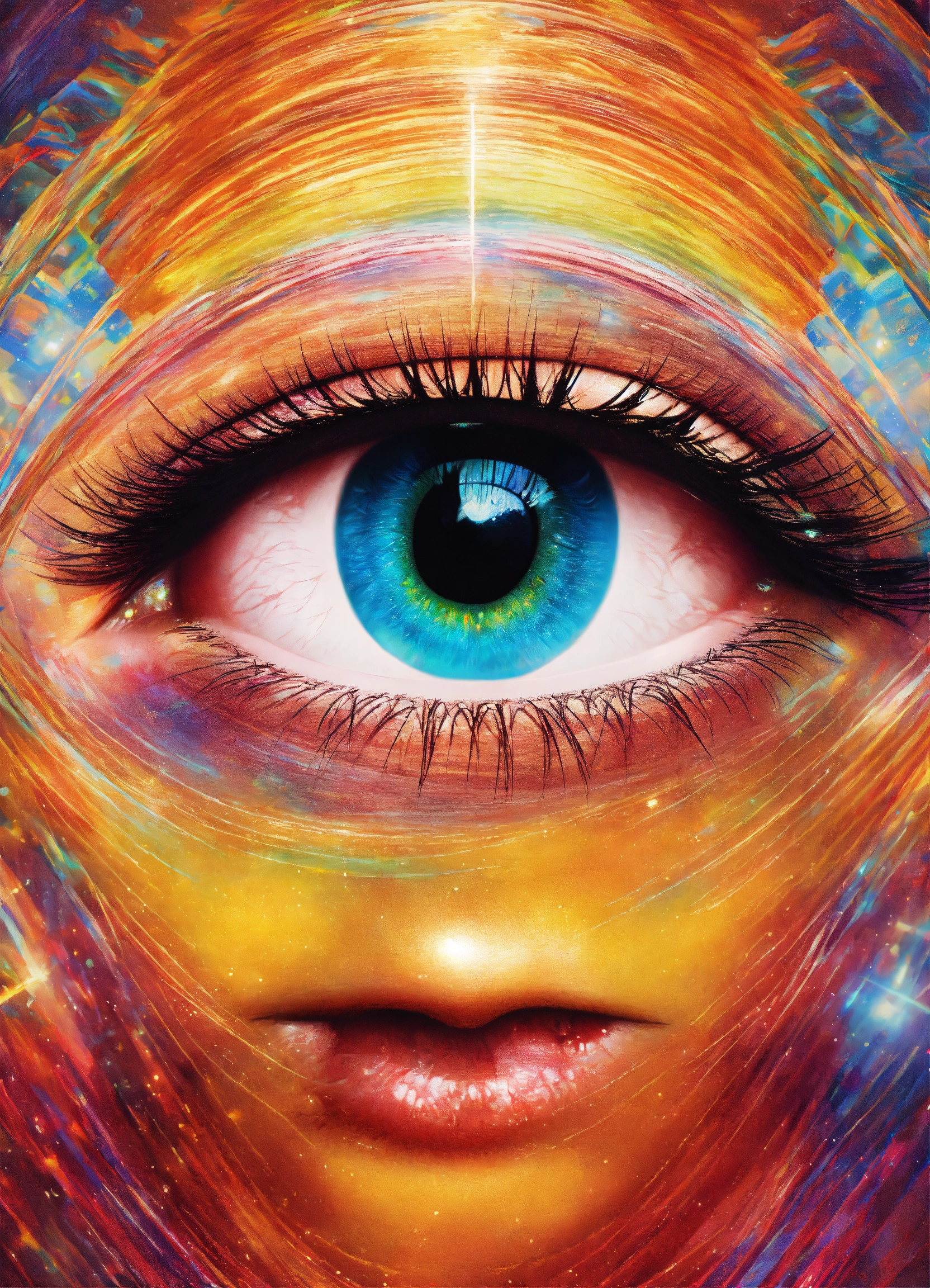 Lexica - Massive eye emerging from top of human head containing ...