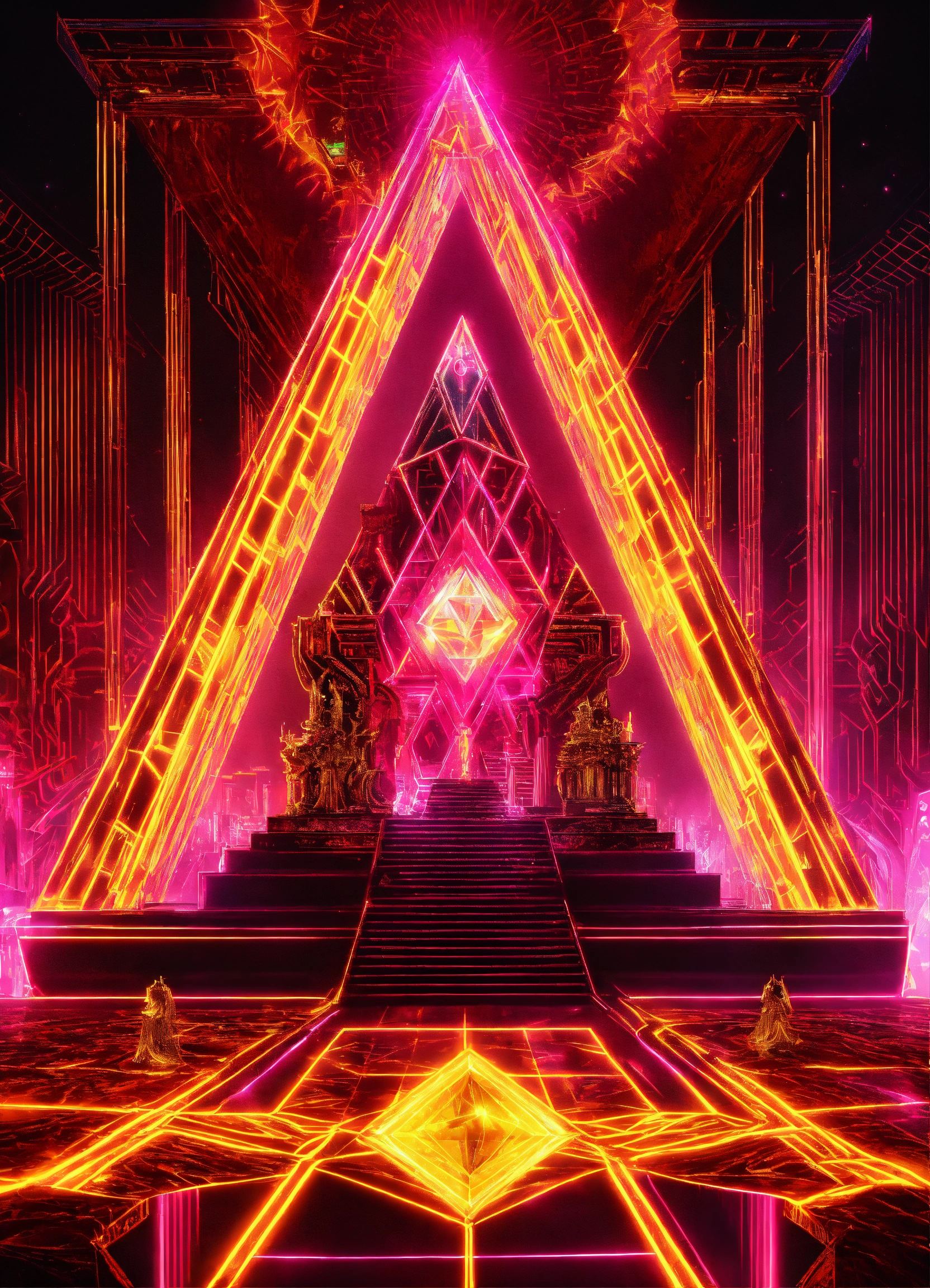 Lexica - Cyber Pagan of diamond and shimmer black neon light Trance ...