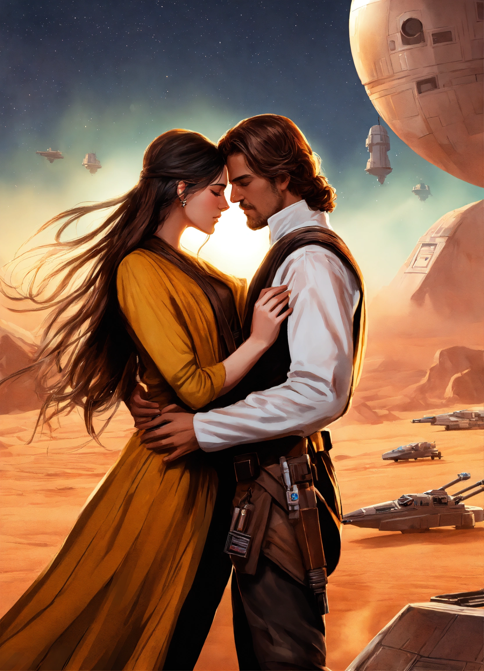 Lexica - Digital art of a Star Wars smuggler woman with long hair ...