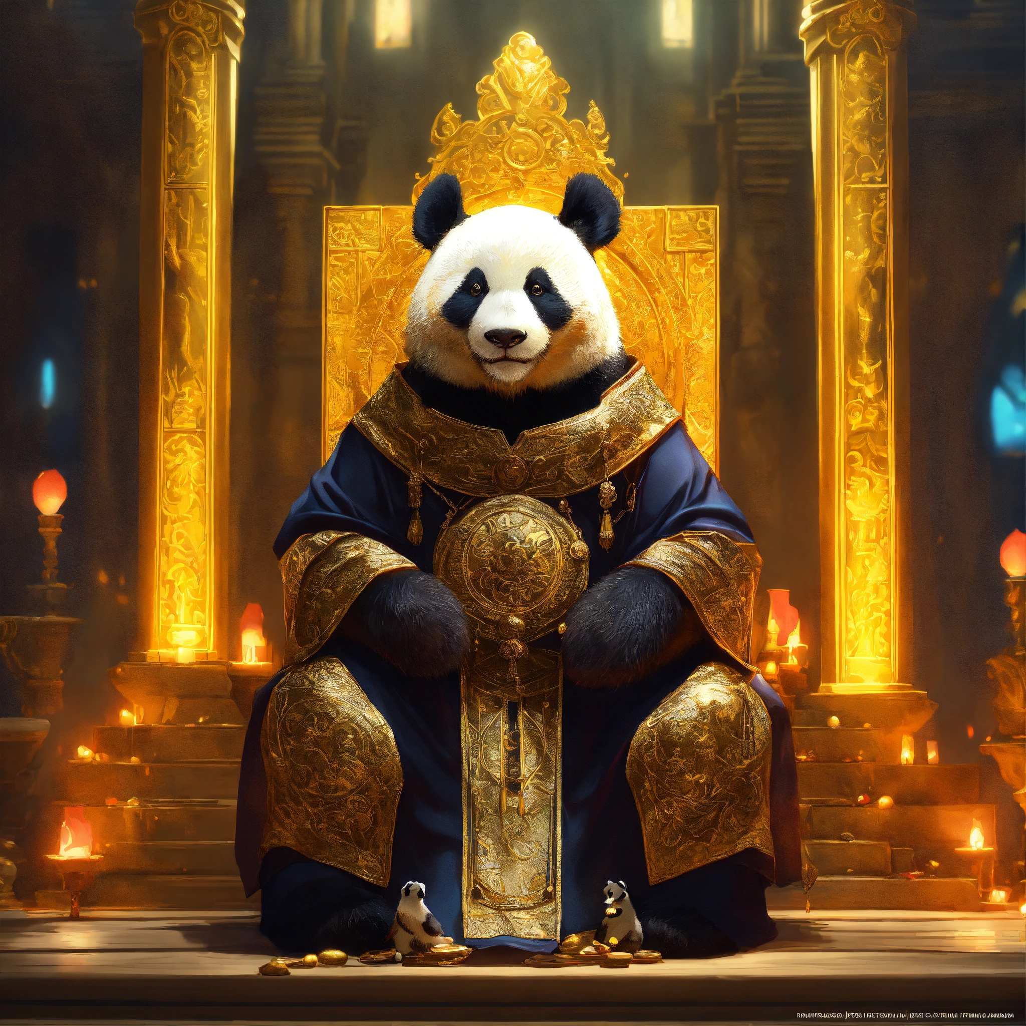 Lexica - Epic professional realistic digital art of panda bear priest ...