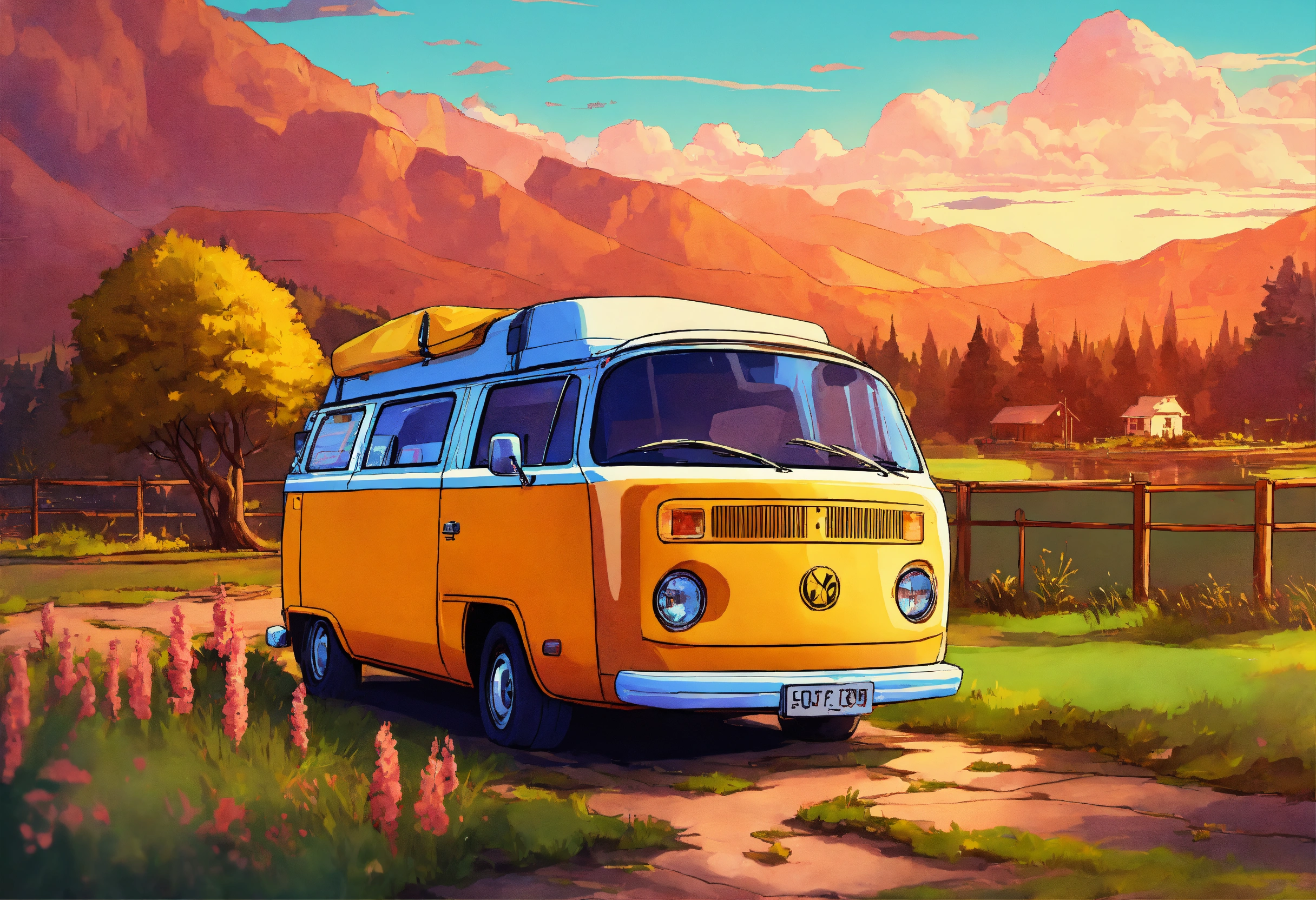 Lexica - Lofi combi van landscape