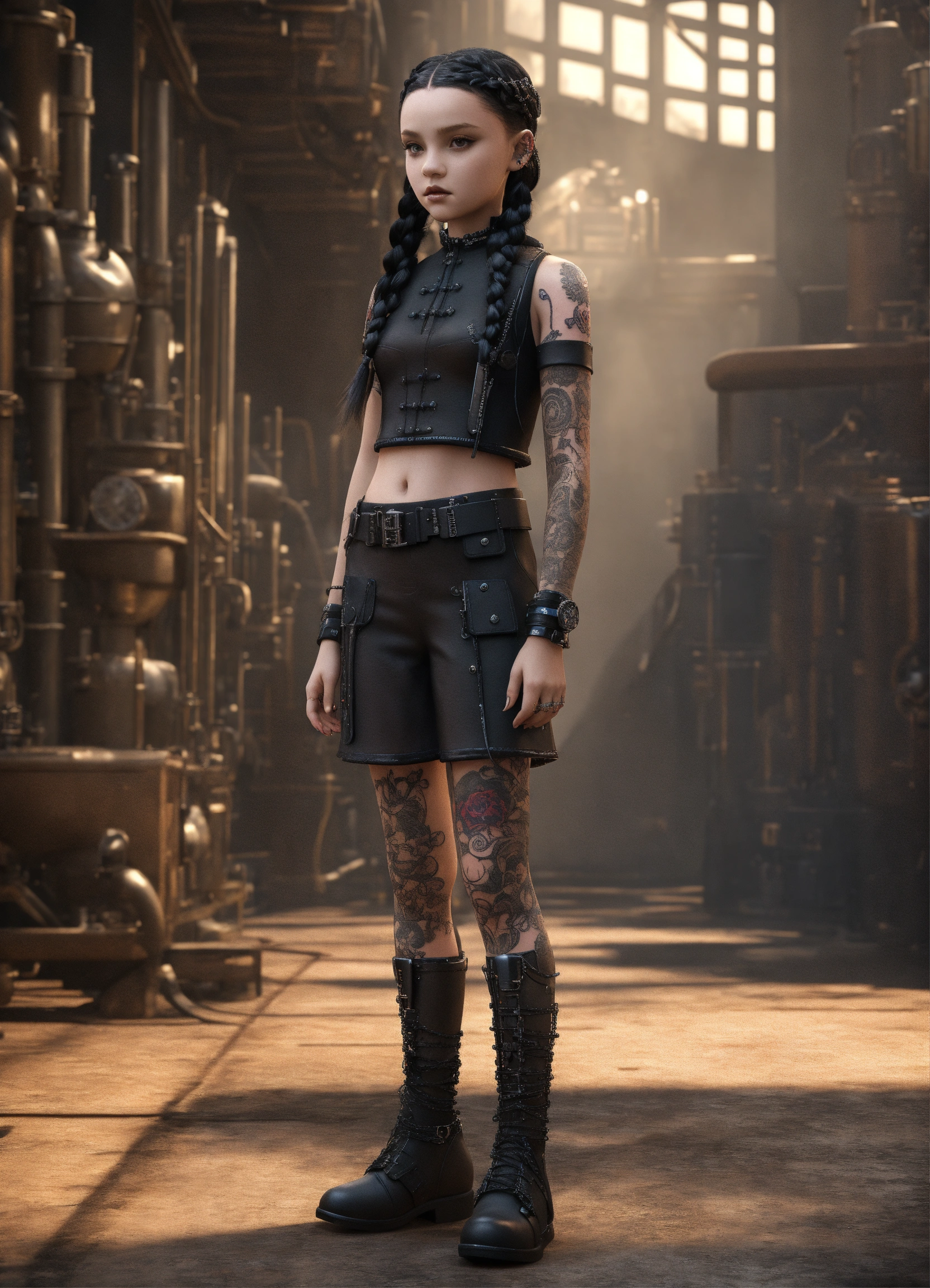 Lexica - Girl 12 years old, posture, standing in the center of the ...