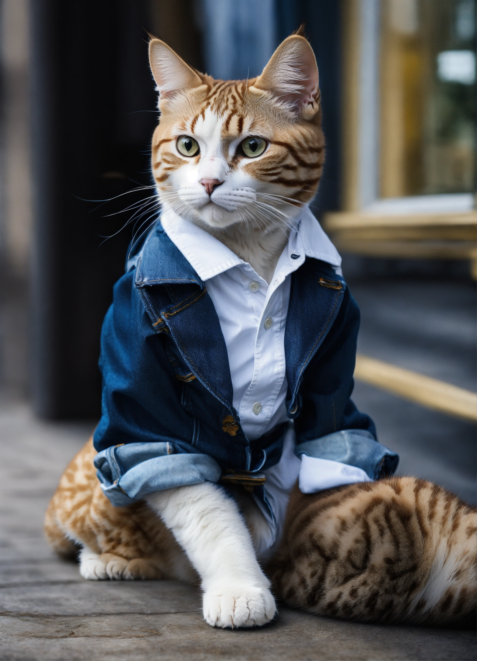 Lexica - A cat like human with two legs, a fashion-forward feline ...