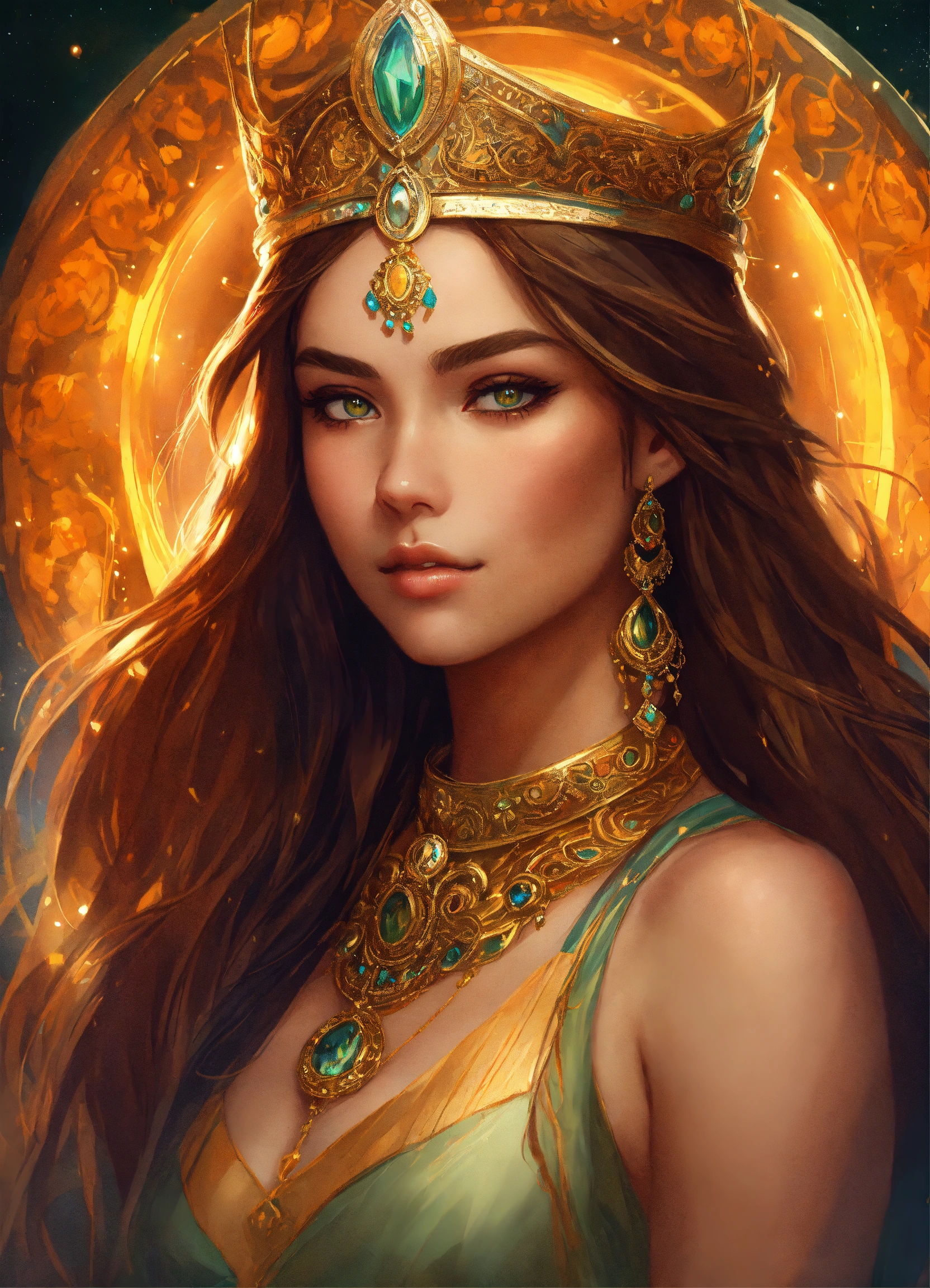 Lexica - Beautiful portrait of a gorgeous queen, strong king, round ...