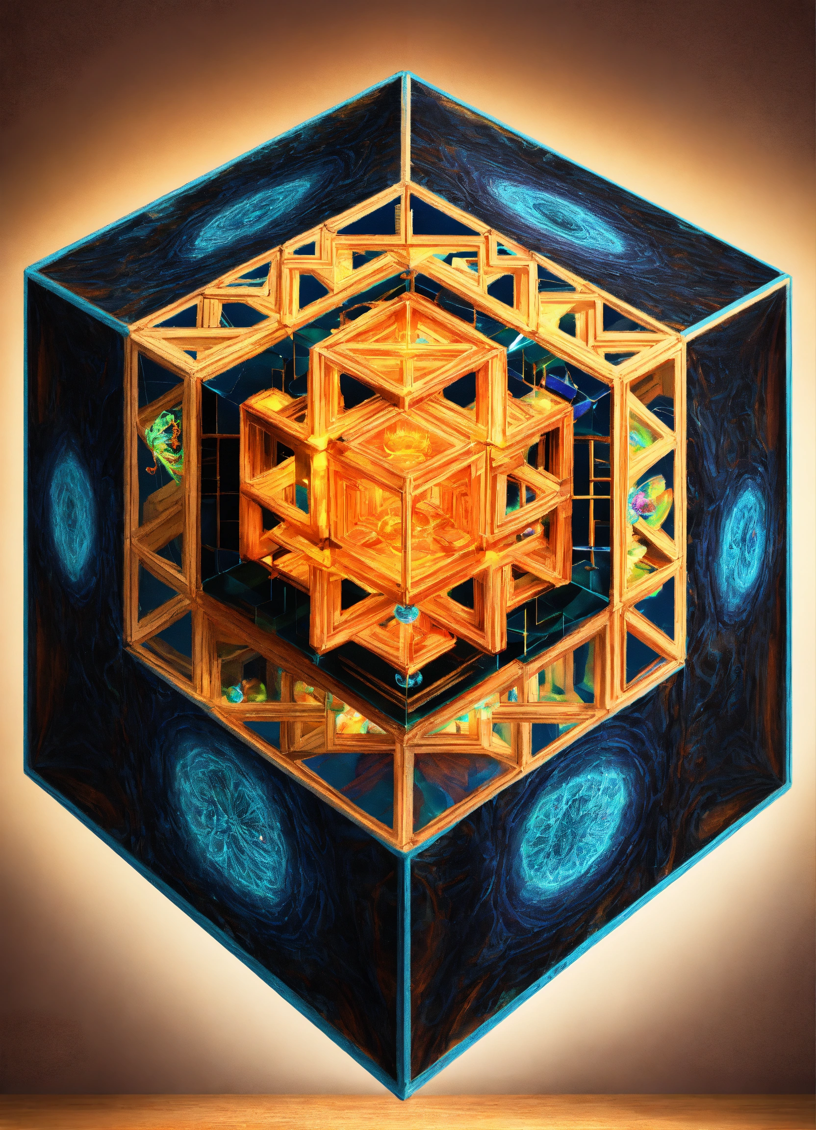 Lexica - Goku tesseract body fractal three point perspective hypercube ...
