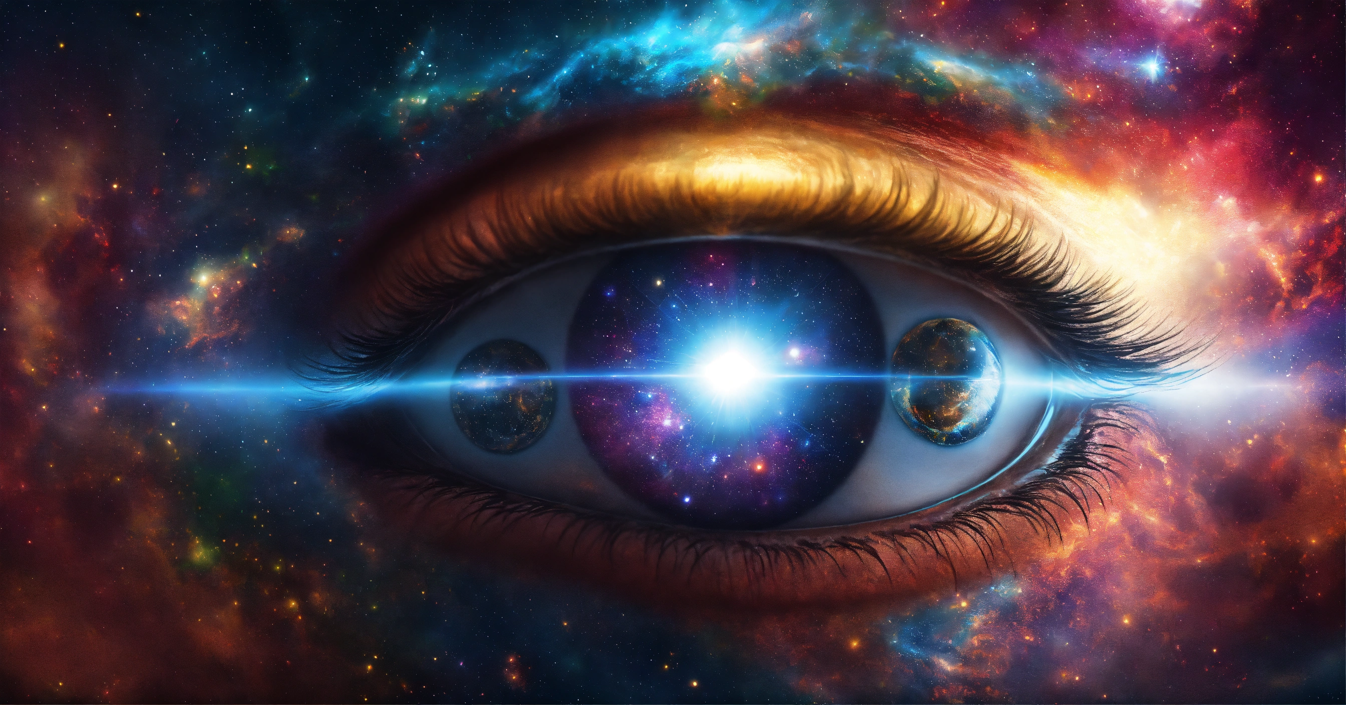 Lexica - Opening third eye, universe, space, 4k Colour, photo realistic