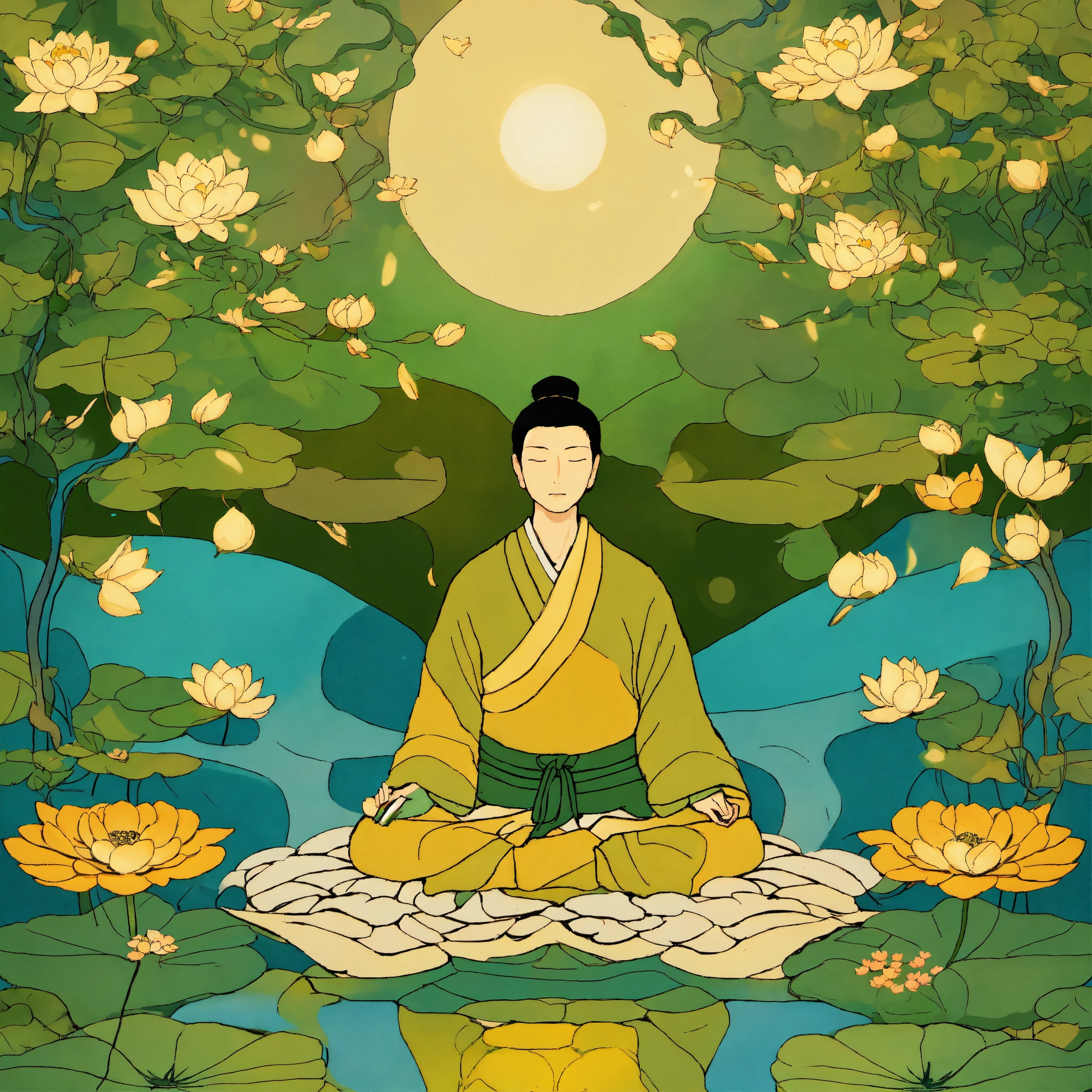 Lexica - A Japanese wave of zen with green vines with green heart ...