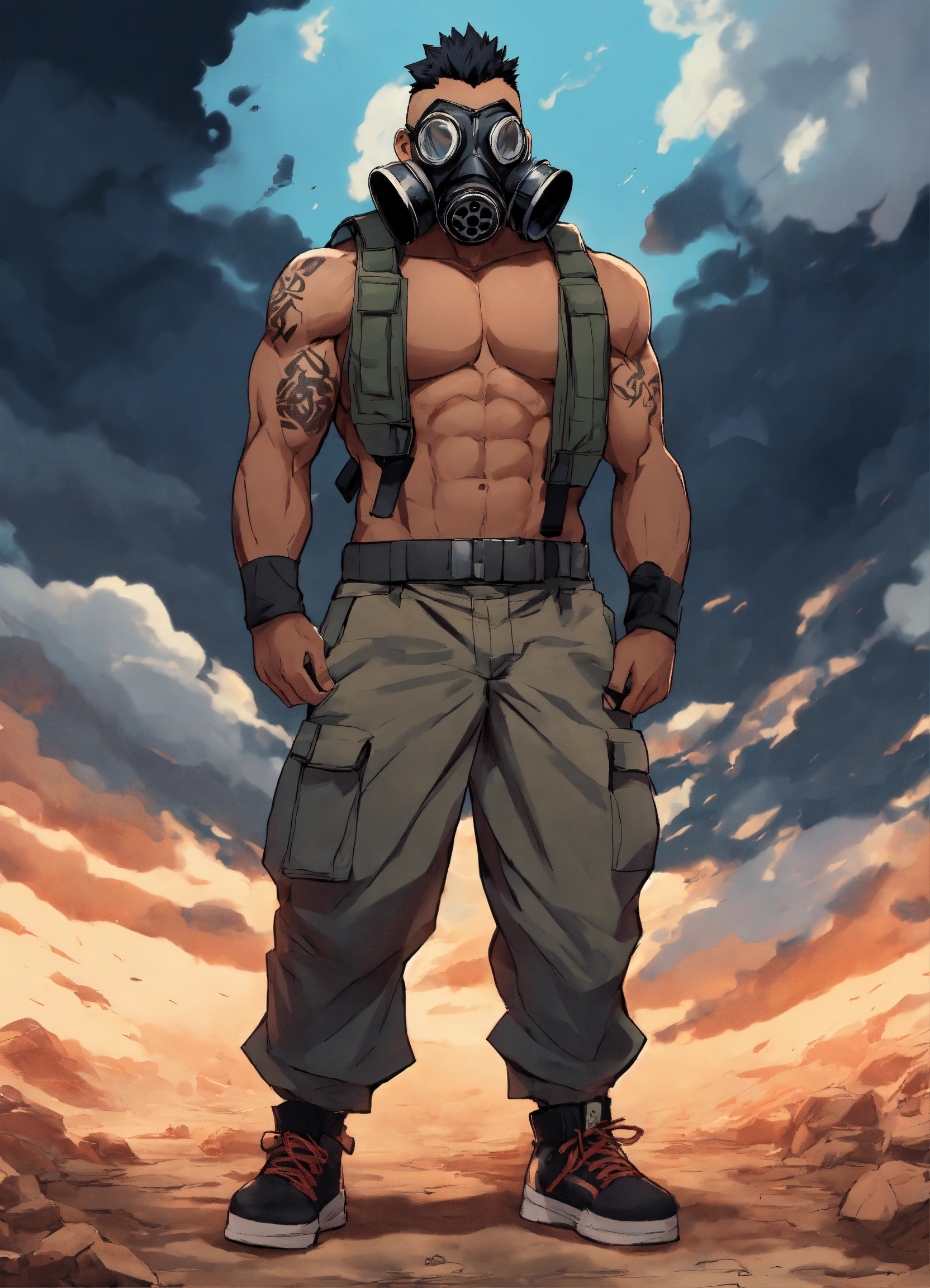 Lexica - Man of Samoan descent, brown skin, black tribal tattoos ...