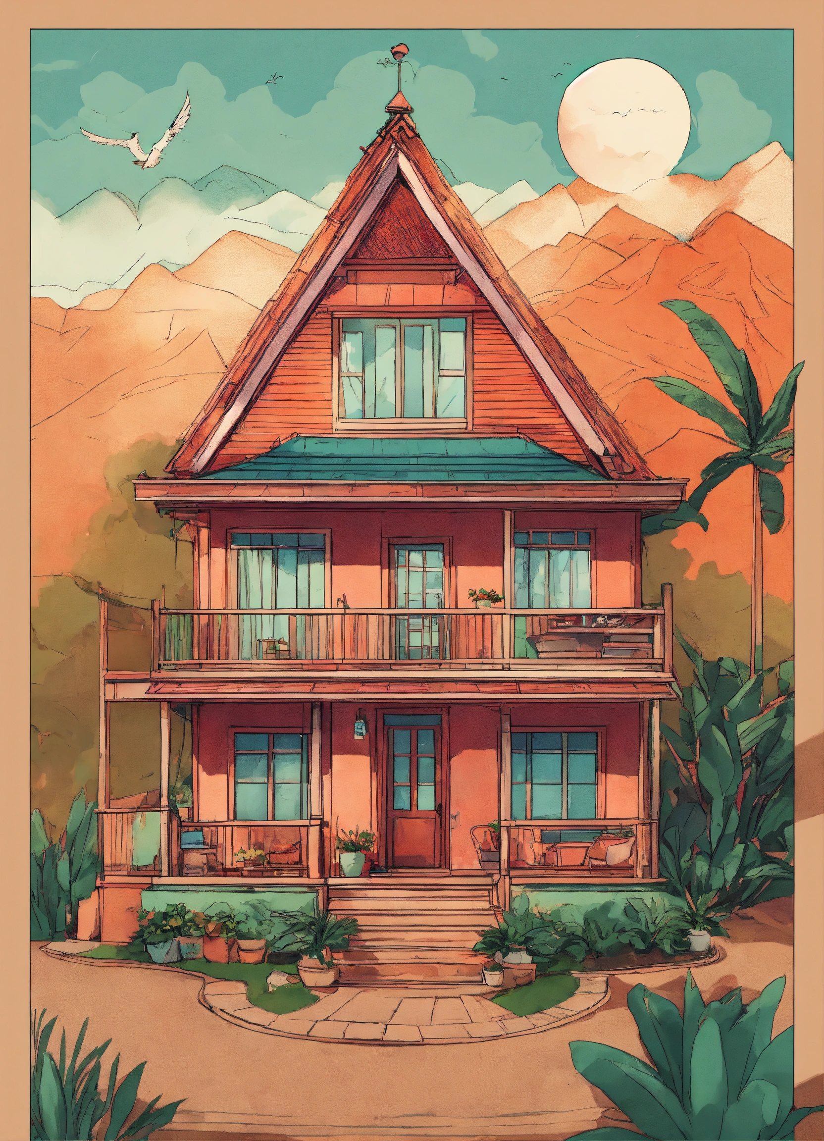 Lexica - Create an illustration for a short-term rental tatoon