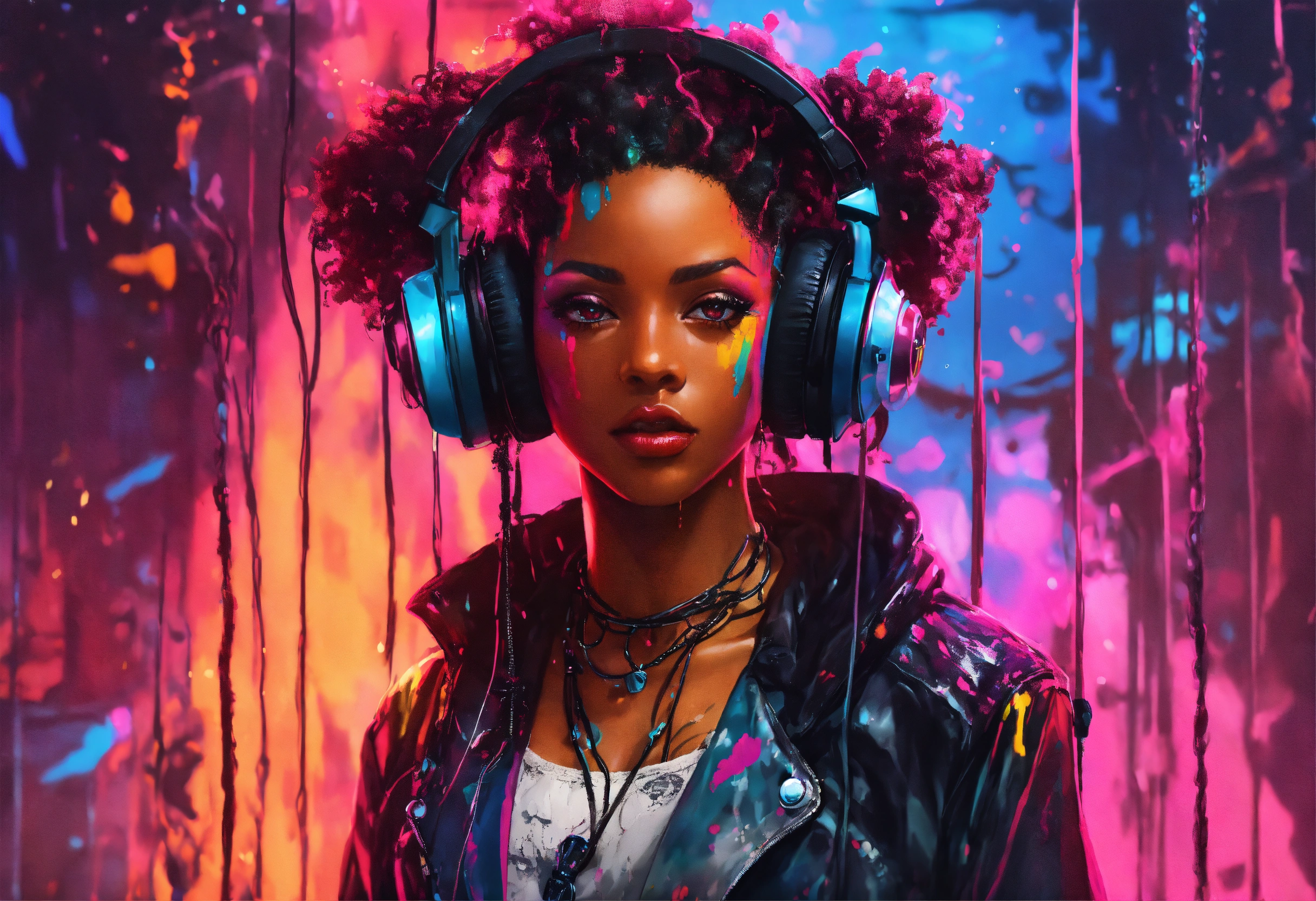 Lexica - Full body rendition of a Gothic-punk African American deep ...