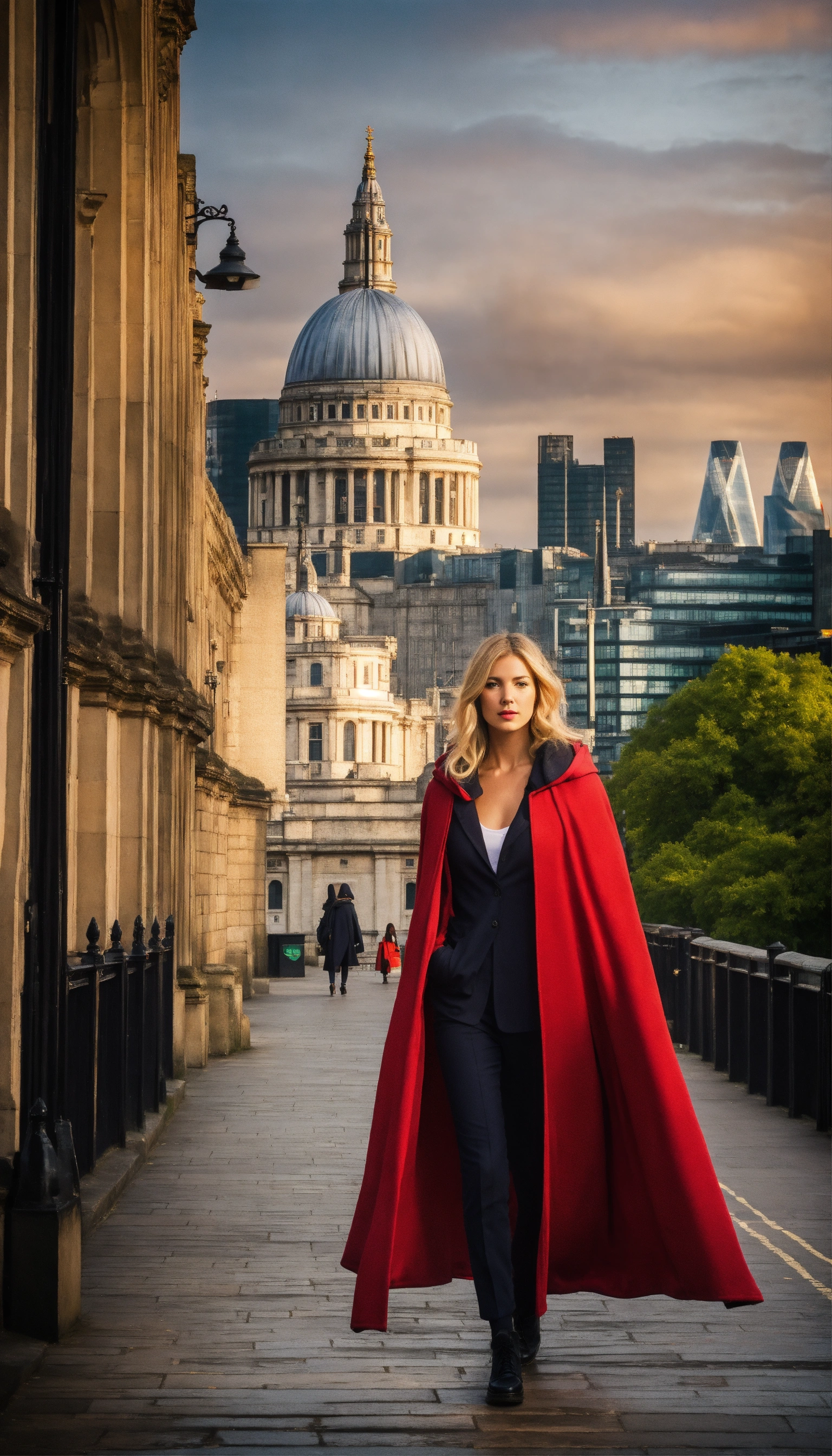 Lexica - Blonde woman in hooded red cloak, plus brunette MI6 agent ...