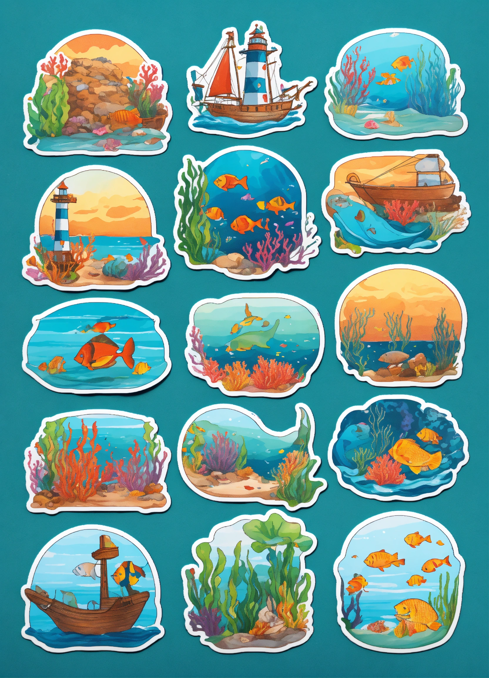 Lexica - Sea theme stickers