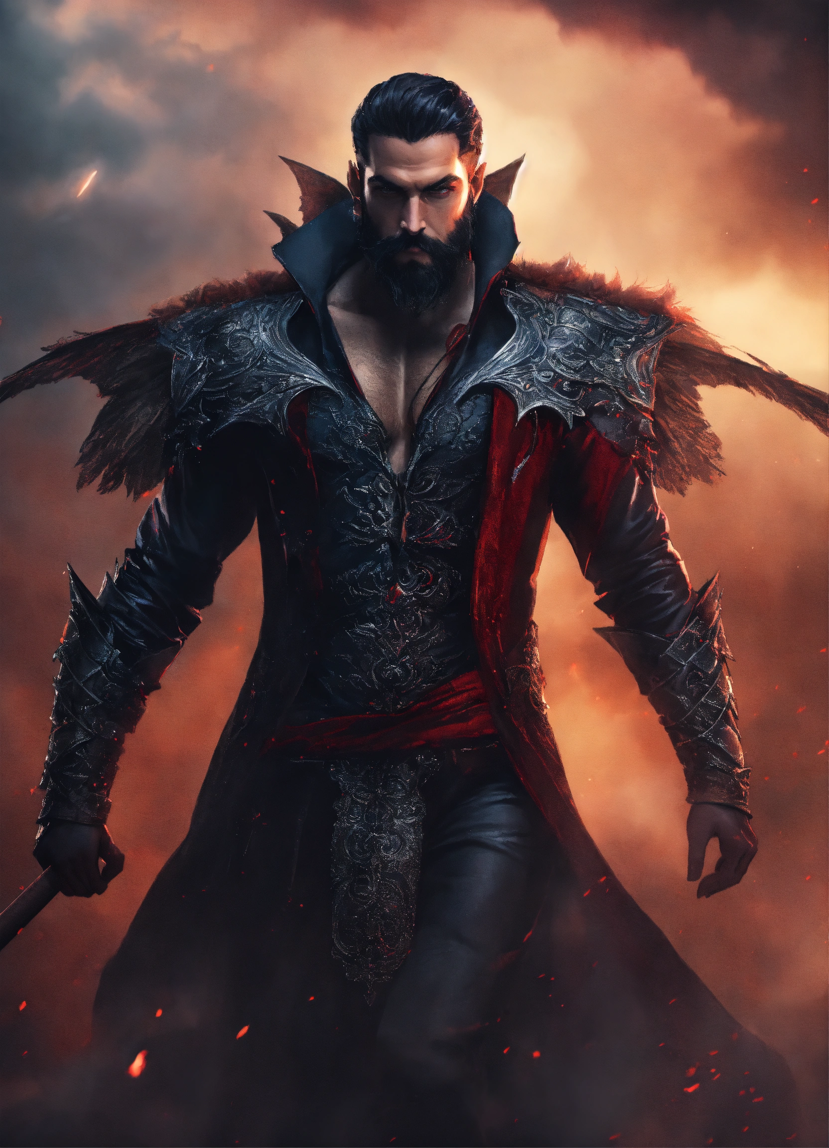 Lexica - Full body strong muscular evil vampire man with beard ...