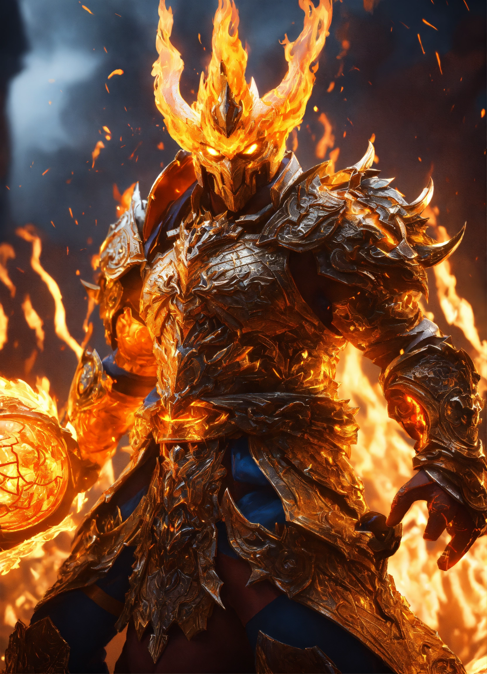 Lexica - "legendary fire god" striking "legendary lightening god", epic ...