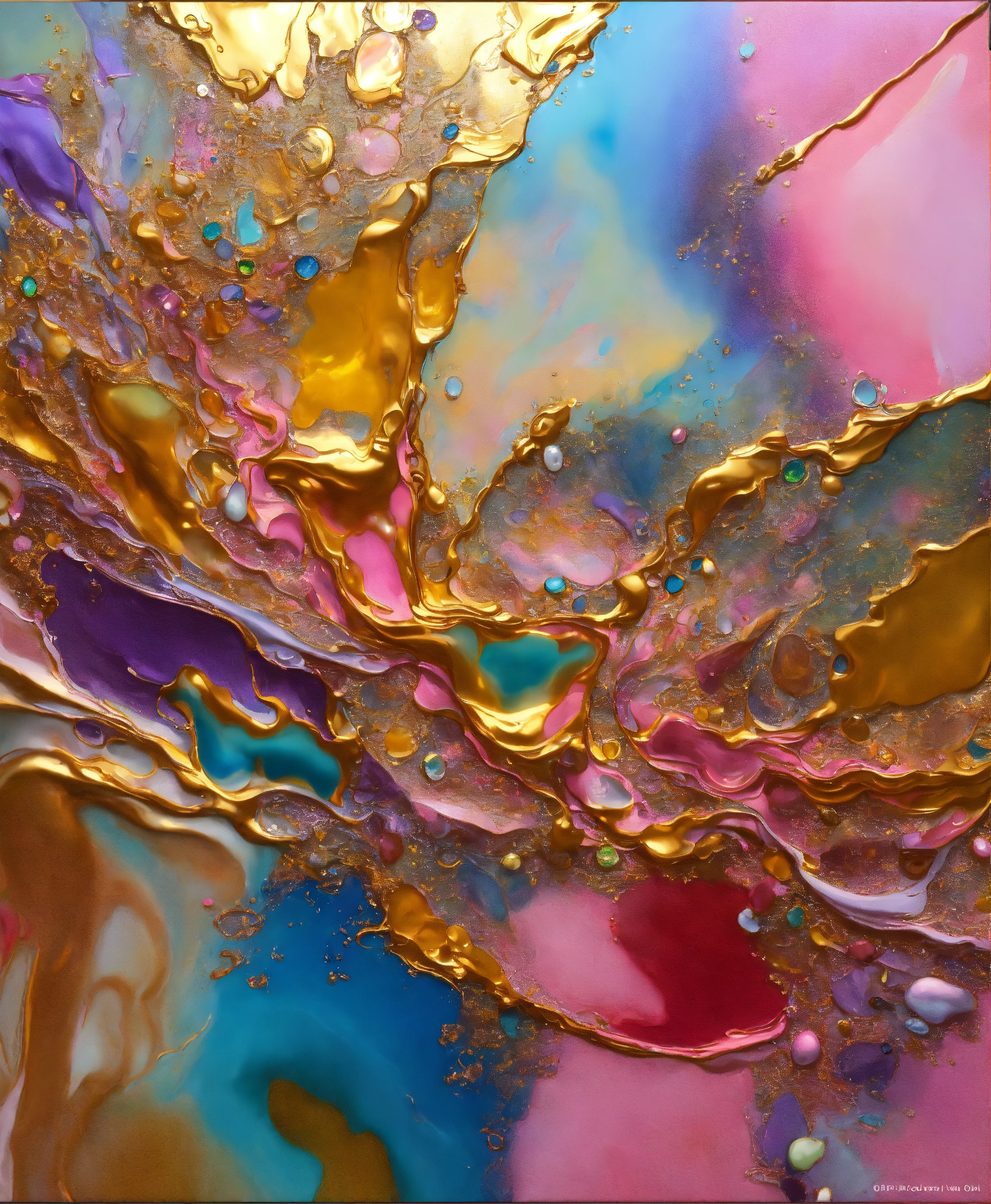 Lexica - Colorful abstract painting oil and water complex complicated ...