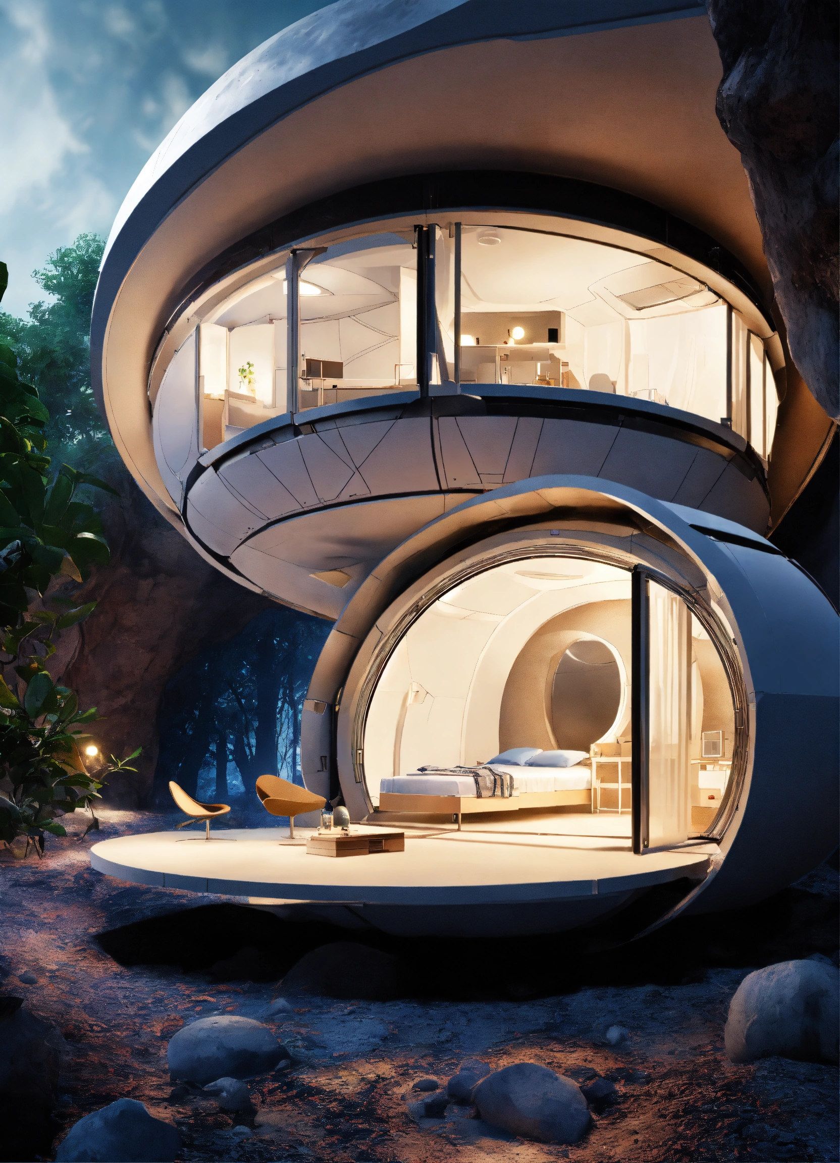Lexica - Create a moon habitat, high tech, futuristic design. it is ...