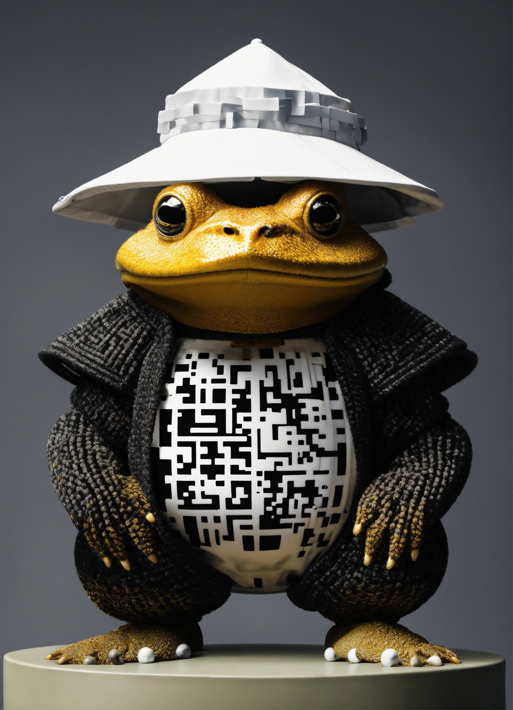Lexica - A toad made out of a 3d black and white optical illusion, ying ...
