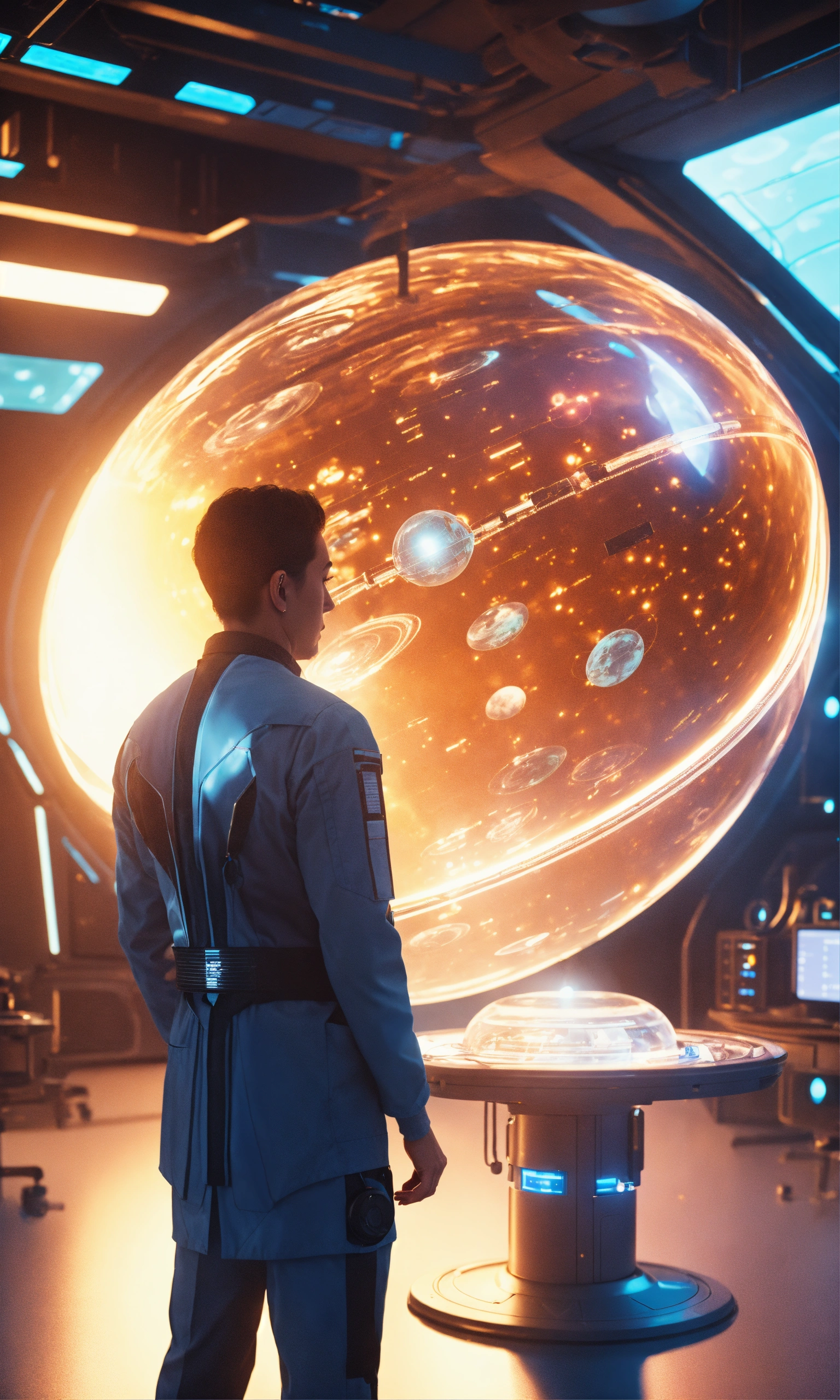 Lexica - Starship tDoctor in a bright space ship medical lab examining ...