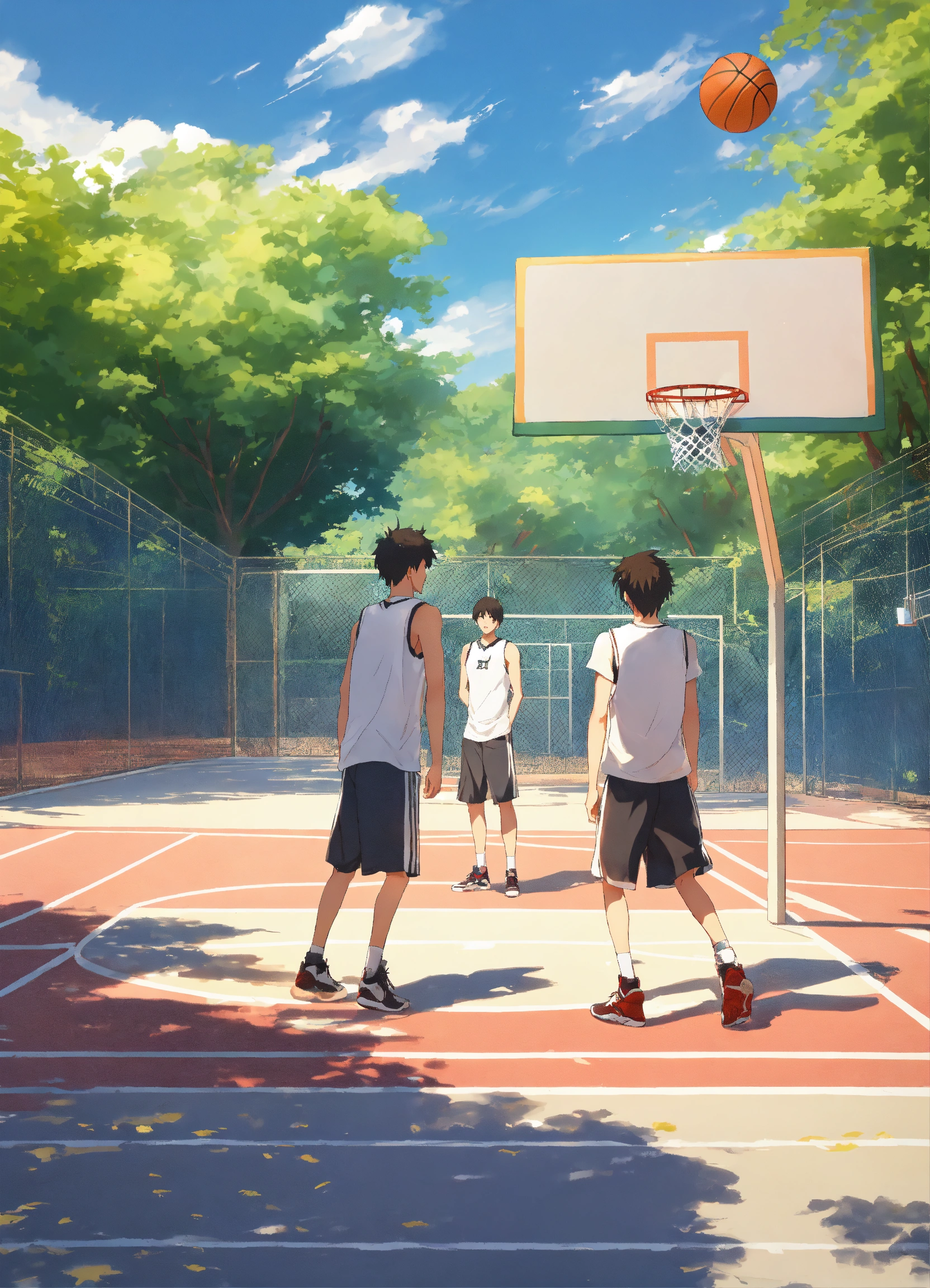 Lexica - On a bright and sunny day, two male classmates were playing ...