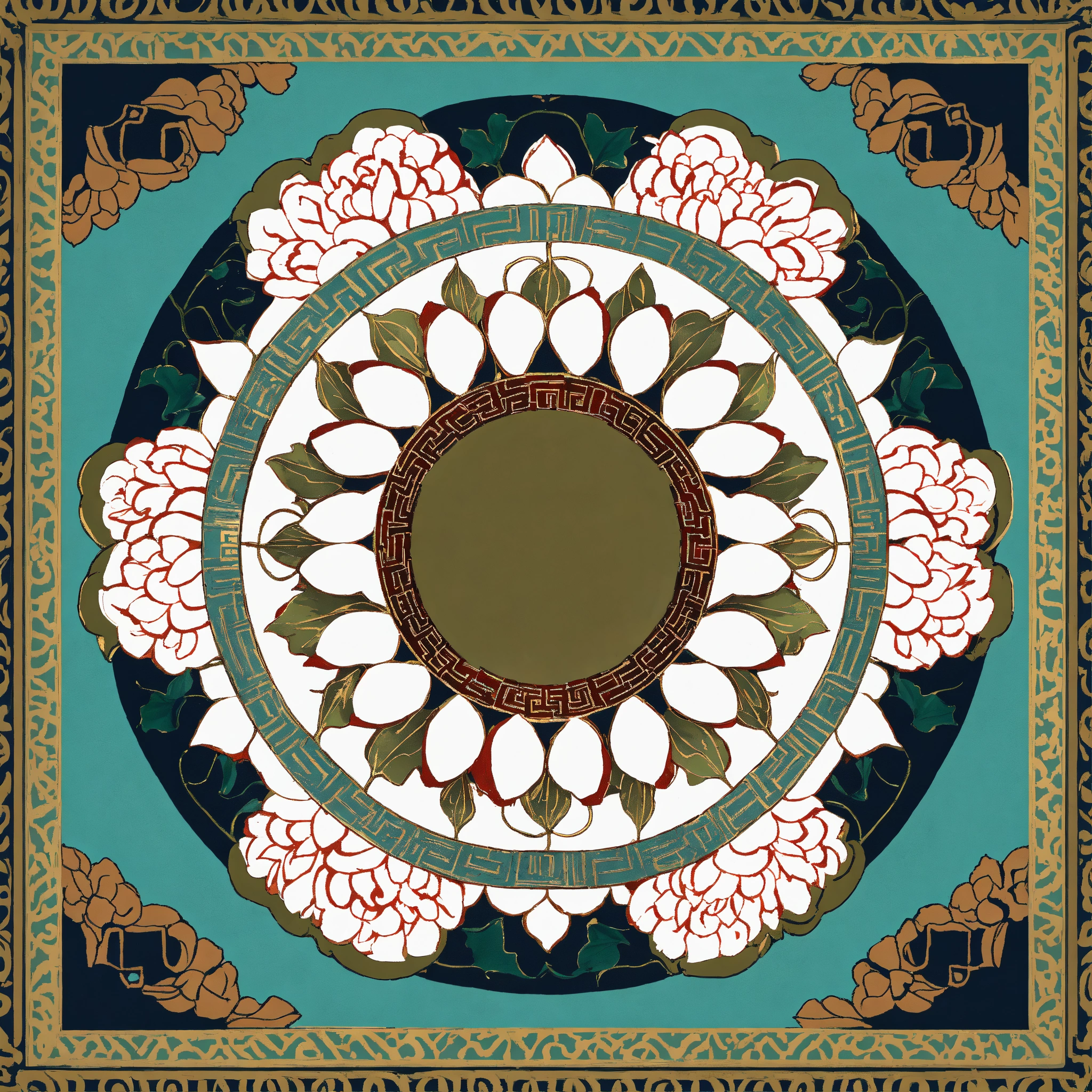 Lexica - Traditional Chinese lotus pattern, with a red tone and rich ...