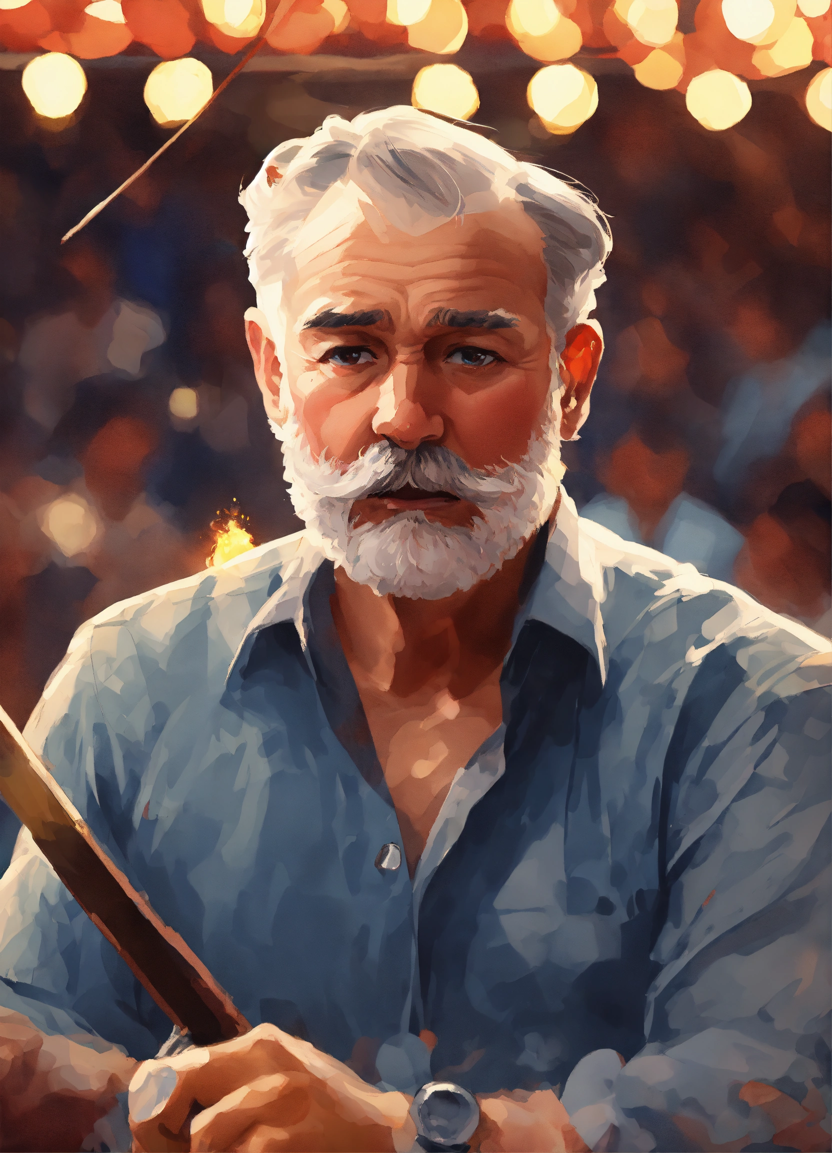 Lexica - Ernest Hemingway fighting a bull in a traditional bullfight ...