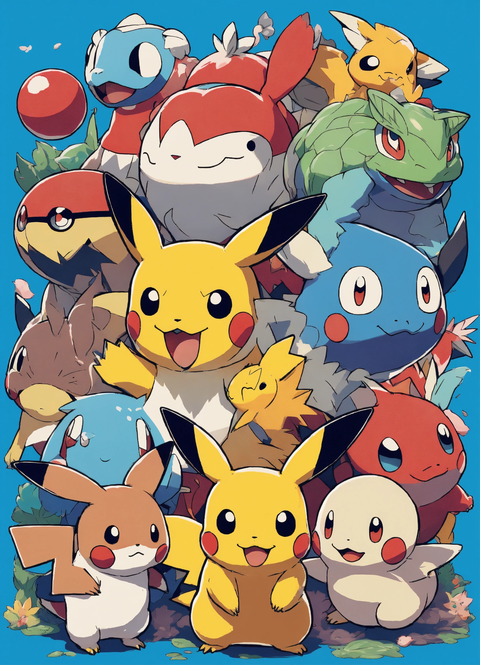 Lexica - A bunch of iconic pokemon, huddled together with the pokemon ...