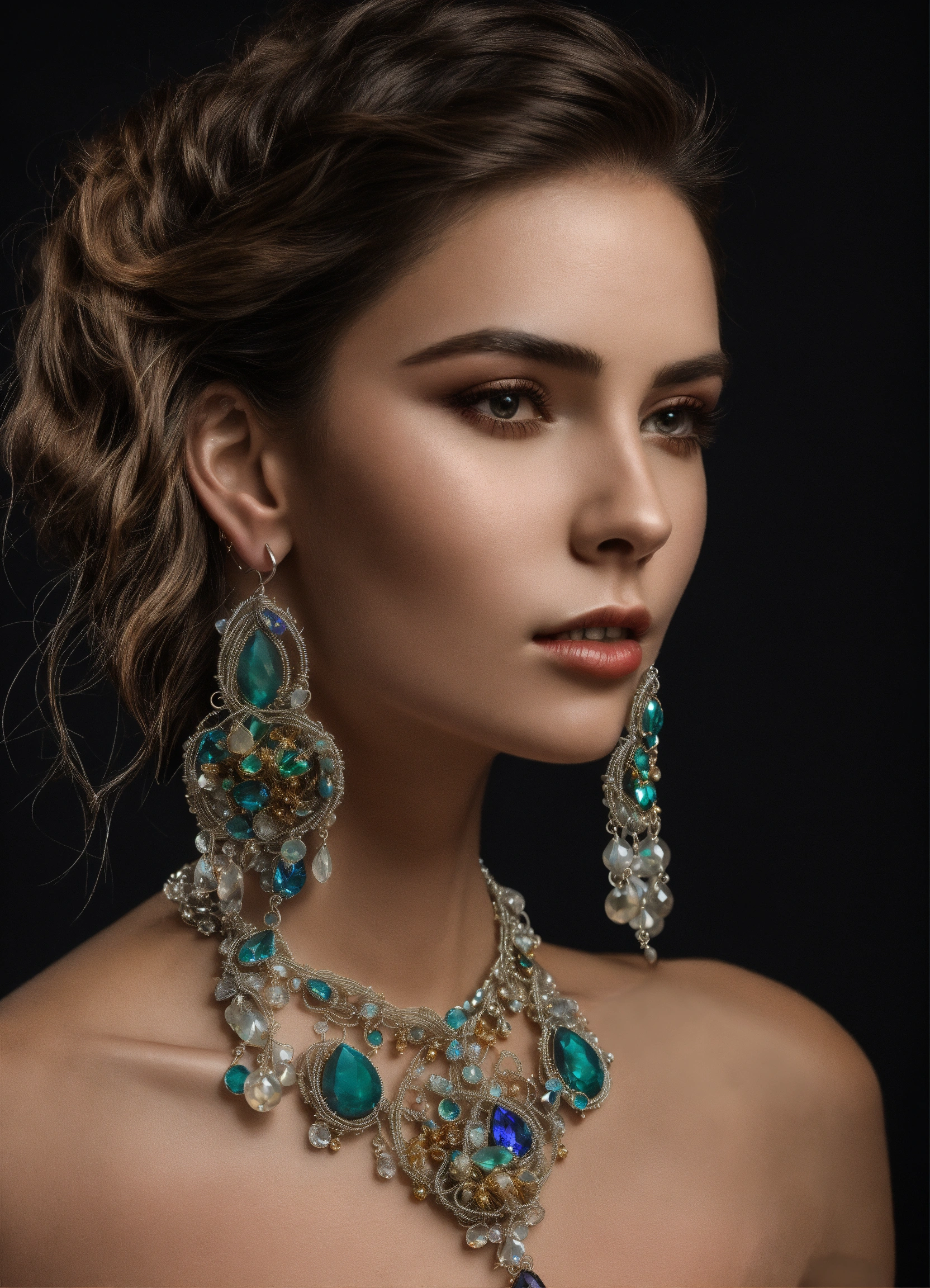 Lexica - Modern super model wearing beautiful sterling silver wire ...