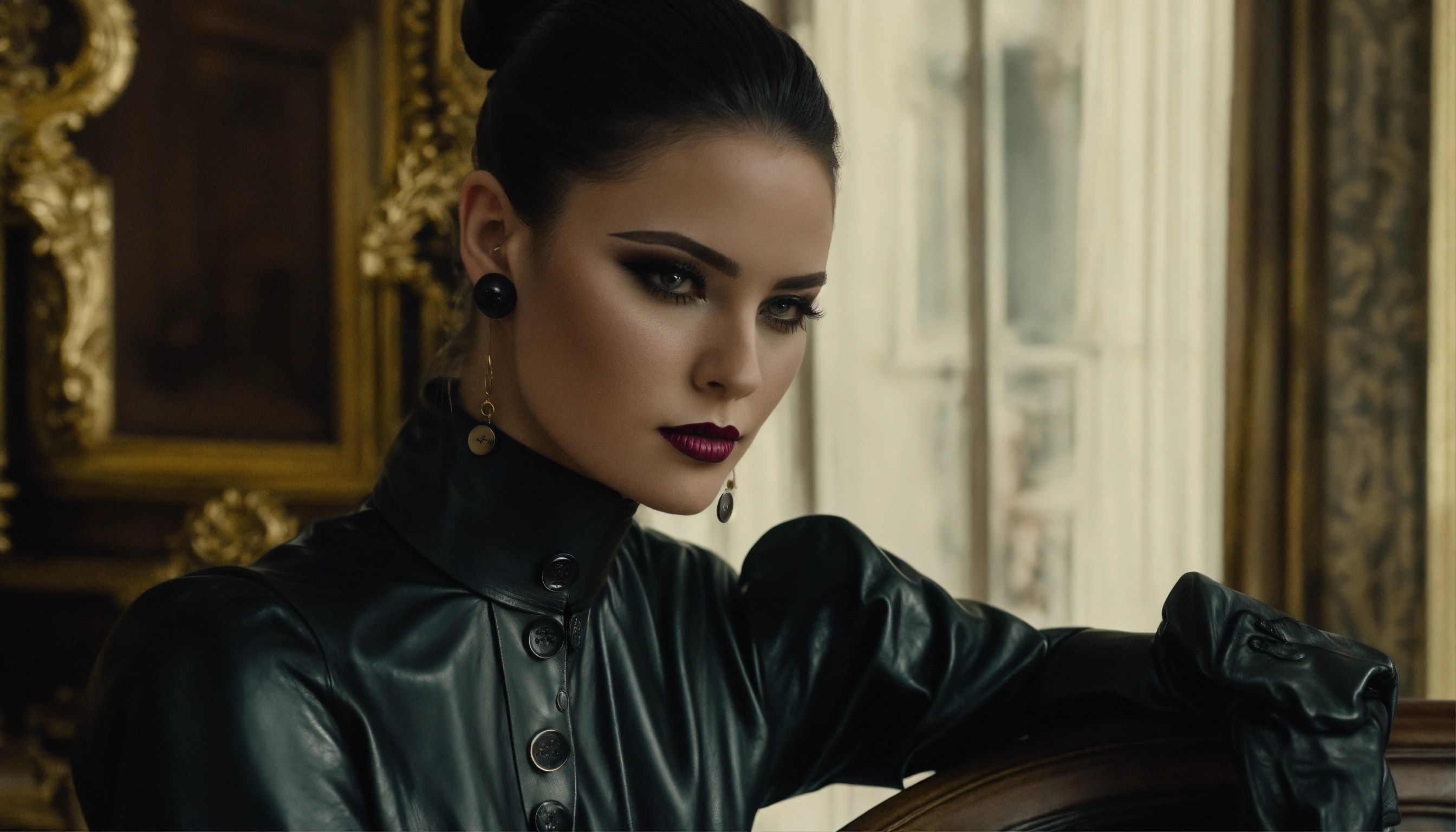 Lexica - Stunning european mistress woman fashion model sitting ...