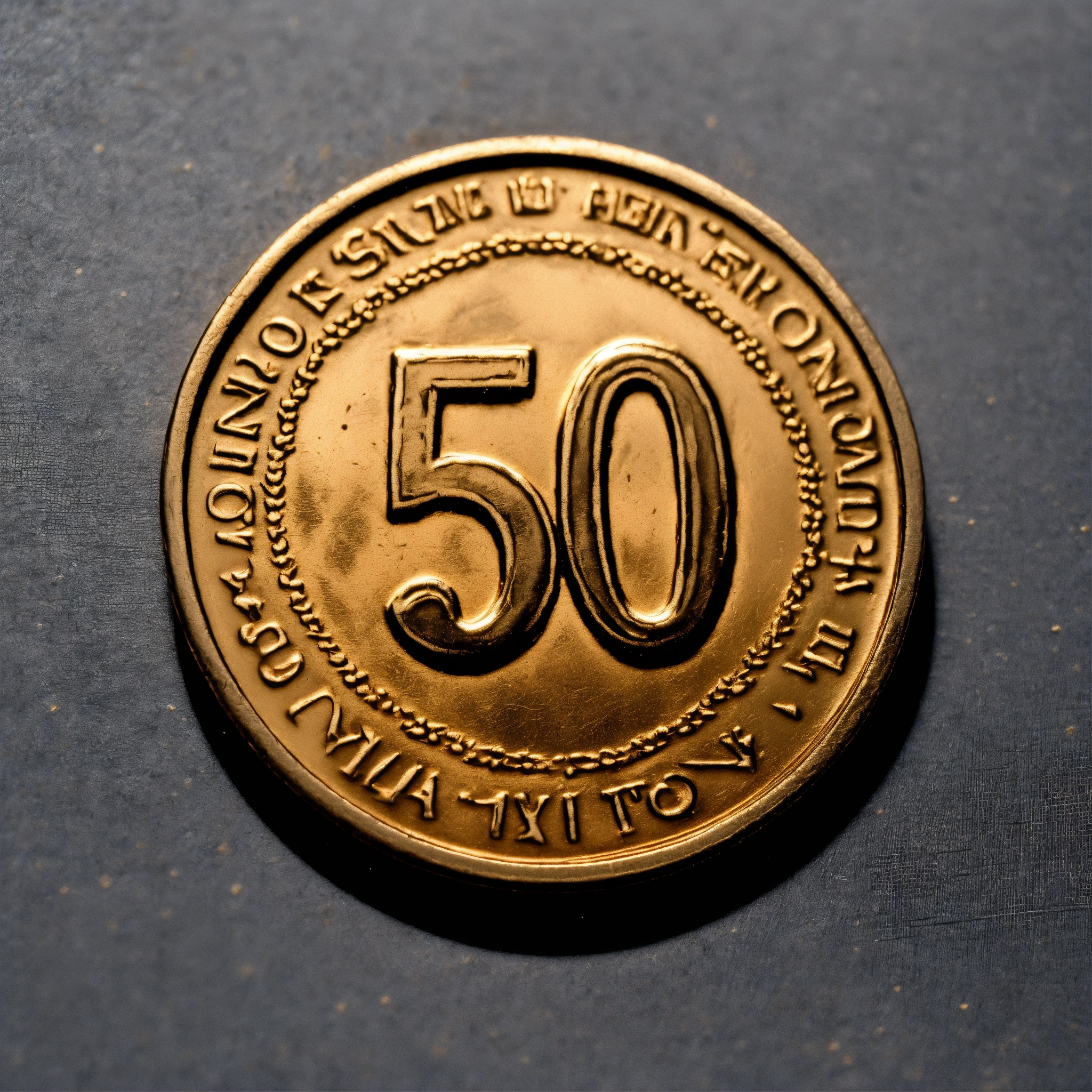 Lexica - A bronze-coloured round gold coin made of bronze with the ...