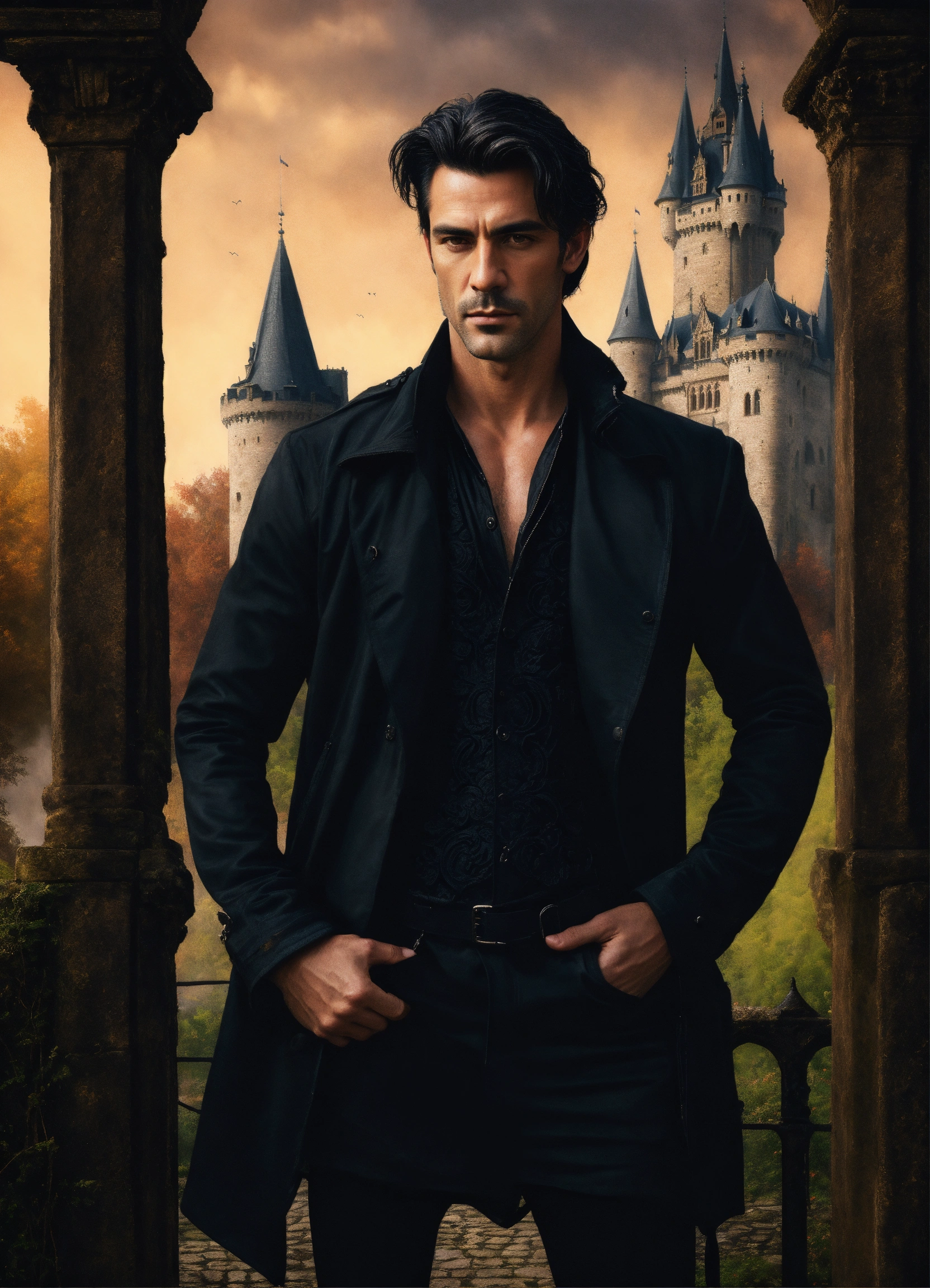 Lexica - Portrait of a strong handsome dark haired European man ...