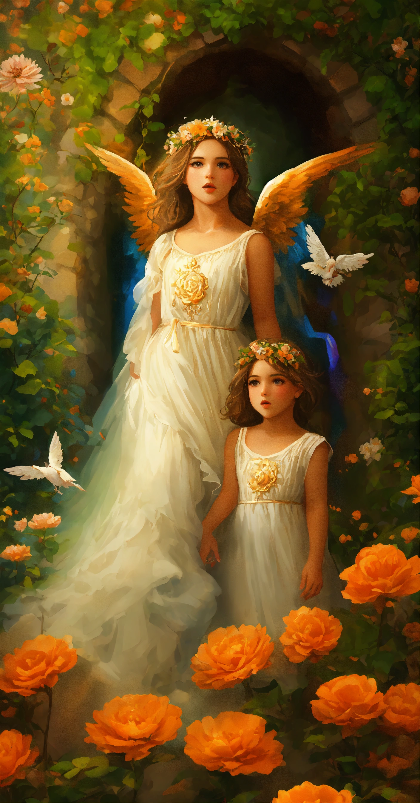 Lexica - 2 Angeles guardianes uno es varon y el otro angel es una niña ...