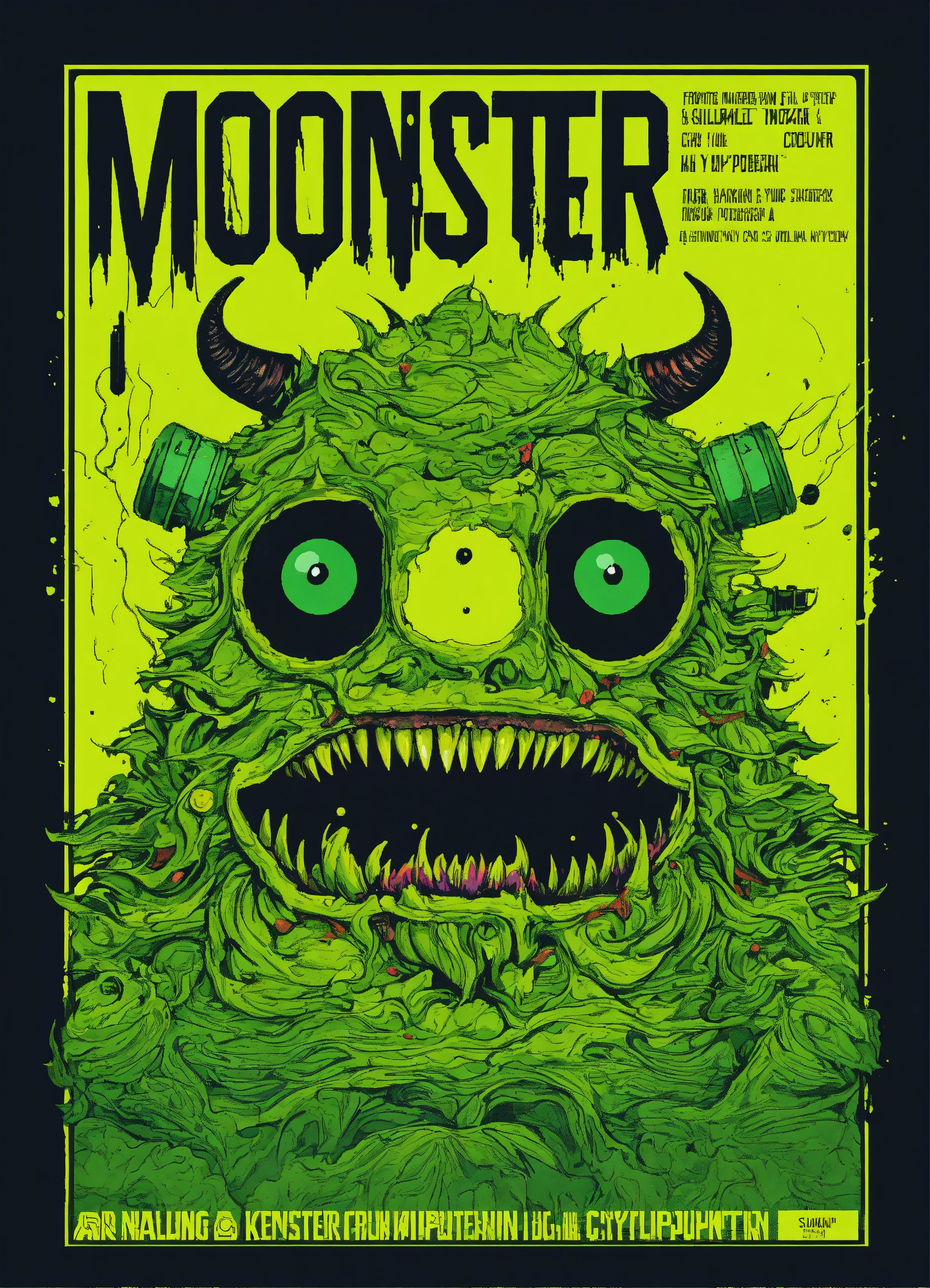 Lexica - Hd monster monster by kerrang, in the style of poster art ...