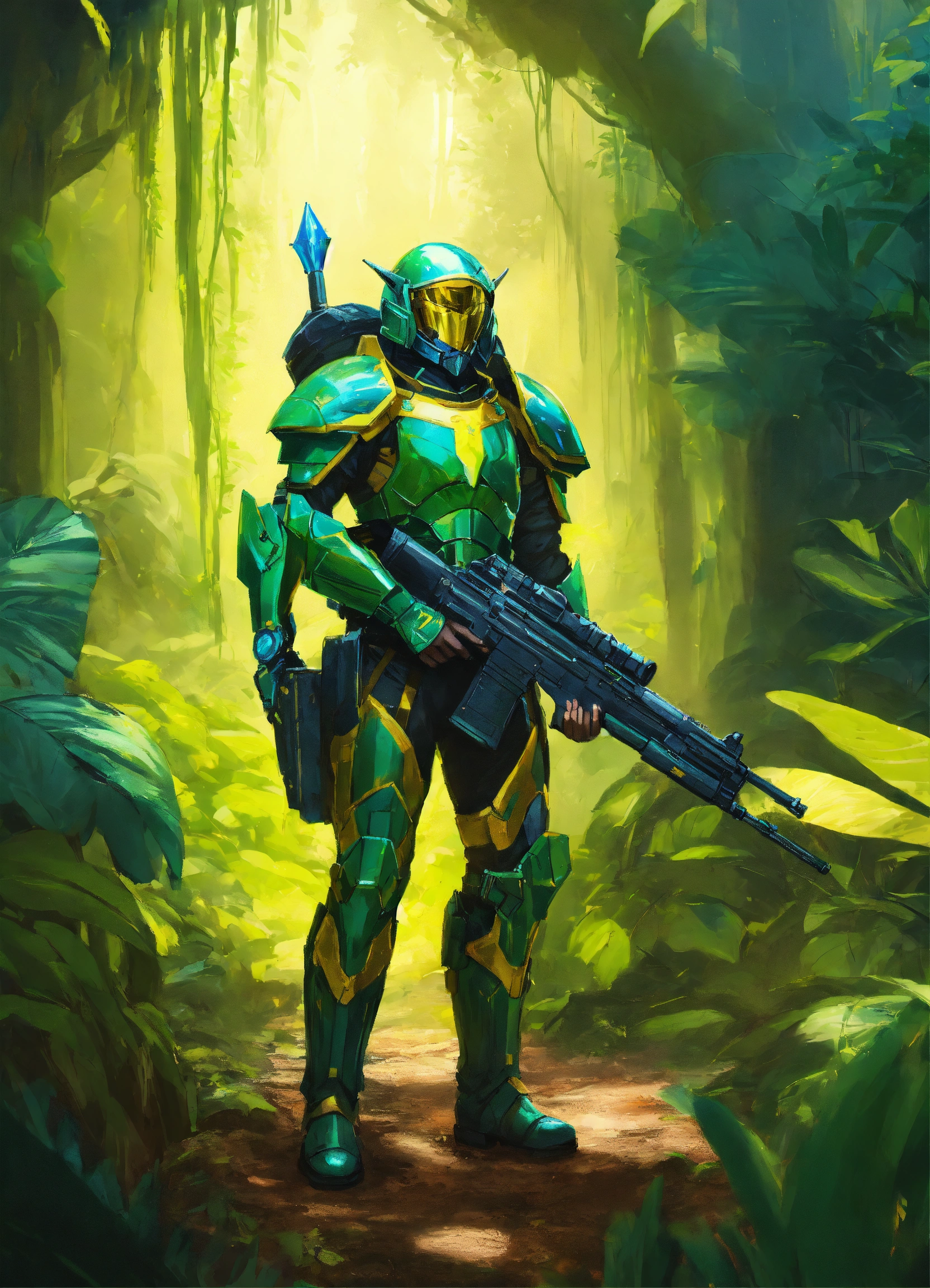 Lexica - Epic drawing of a full body of a high elf sci fi soldier ...