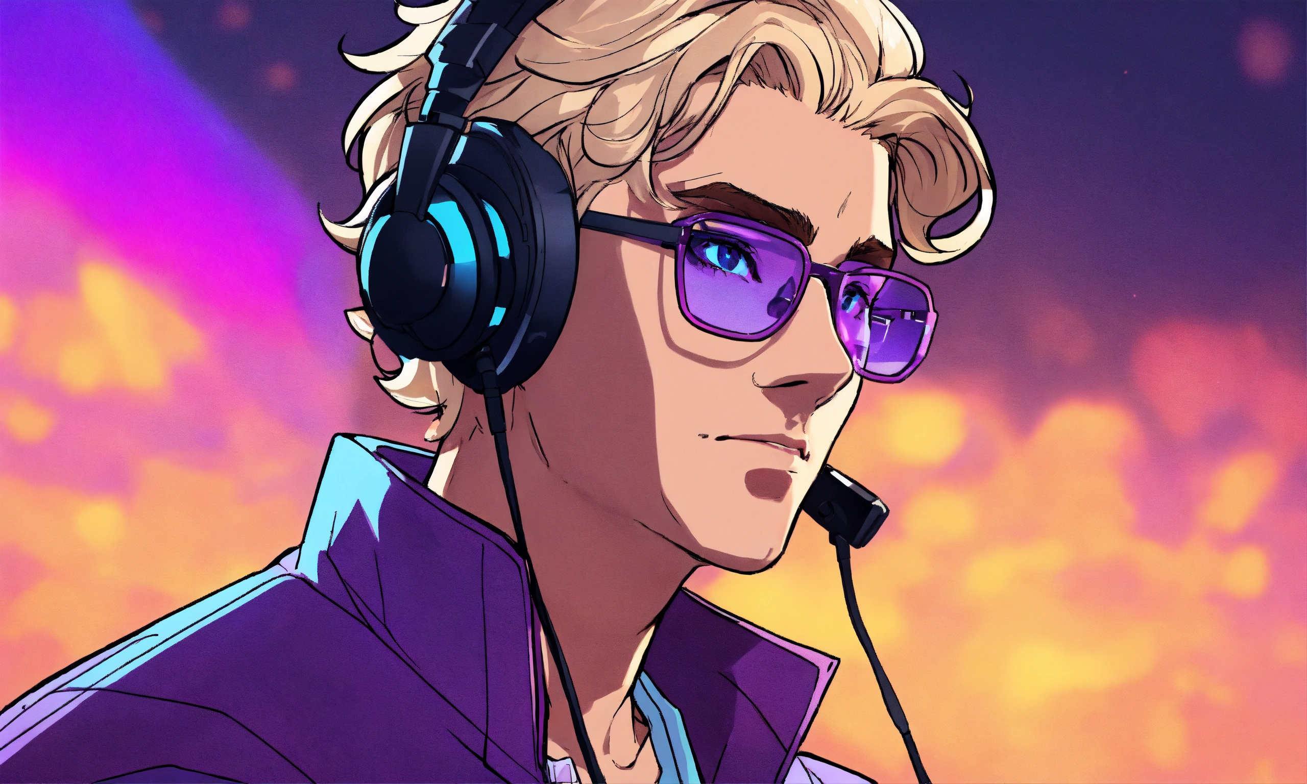 Lexica A Male Gaming Streamer Blonde Hair Clean Shaved Short Wavy